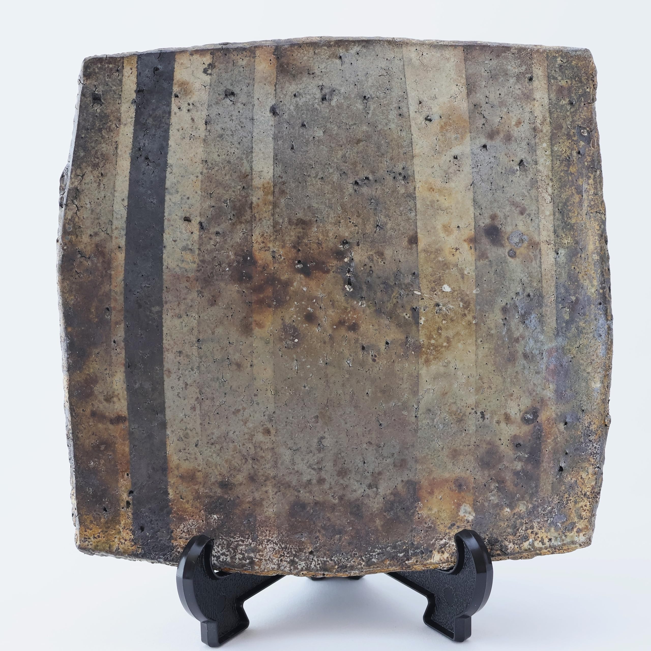 Japanese Dinner Plate [Fully Handmade] 19.5cm Square, Pottery, Wabi ...