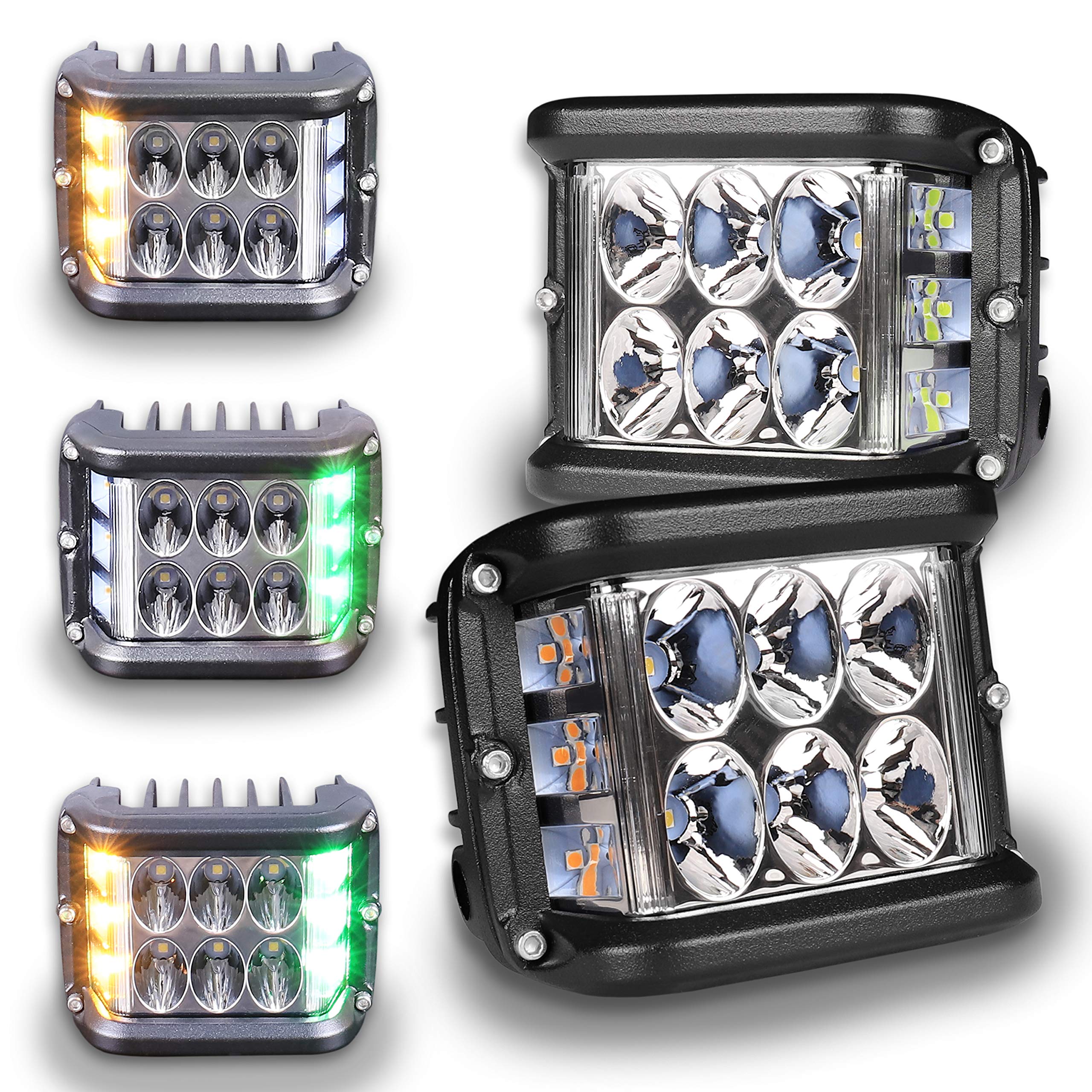 Snapklik.com : HOYUZA LED Pod Lights, 4inch Side Shooter LED Pods