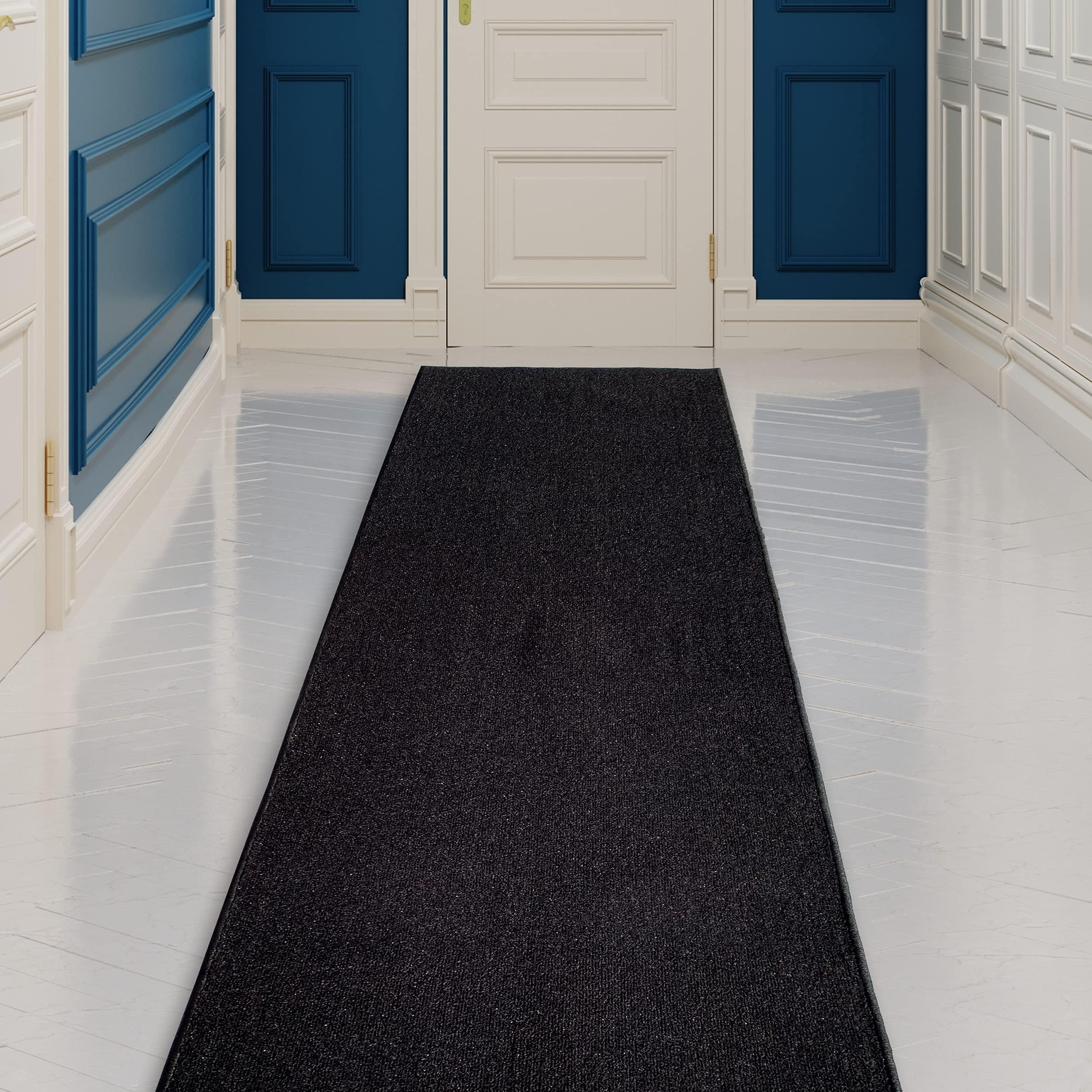 Amazon.com: Custom Size Hallway Runner Rug Trellis Grey Color 31 inch ...