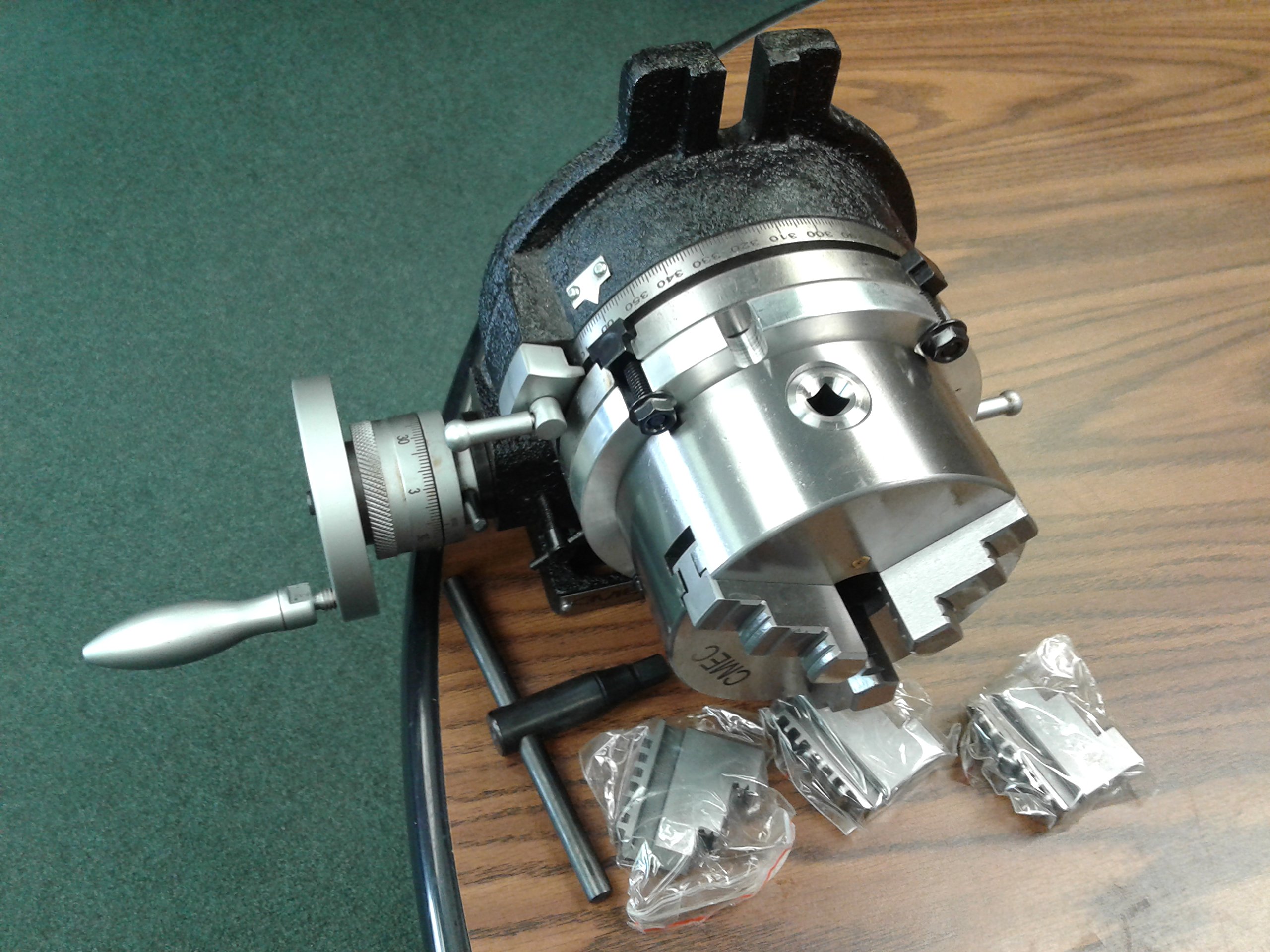 6" Horizontal & Vertical Rotary Table w. Adapter & 3-jaw Chuck,#IN-TSL6 ...
