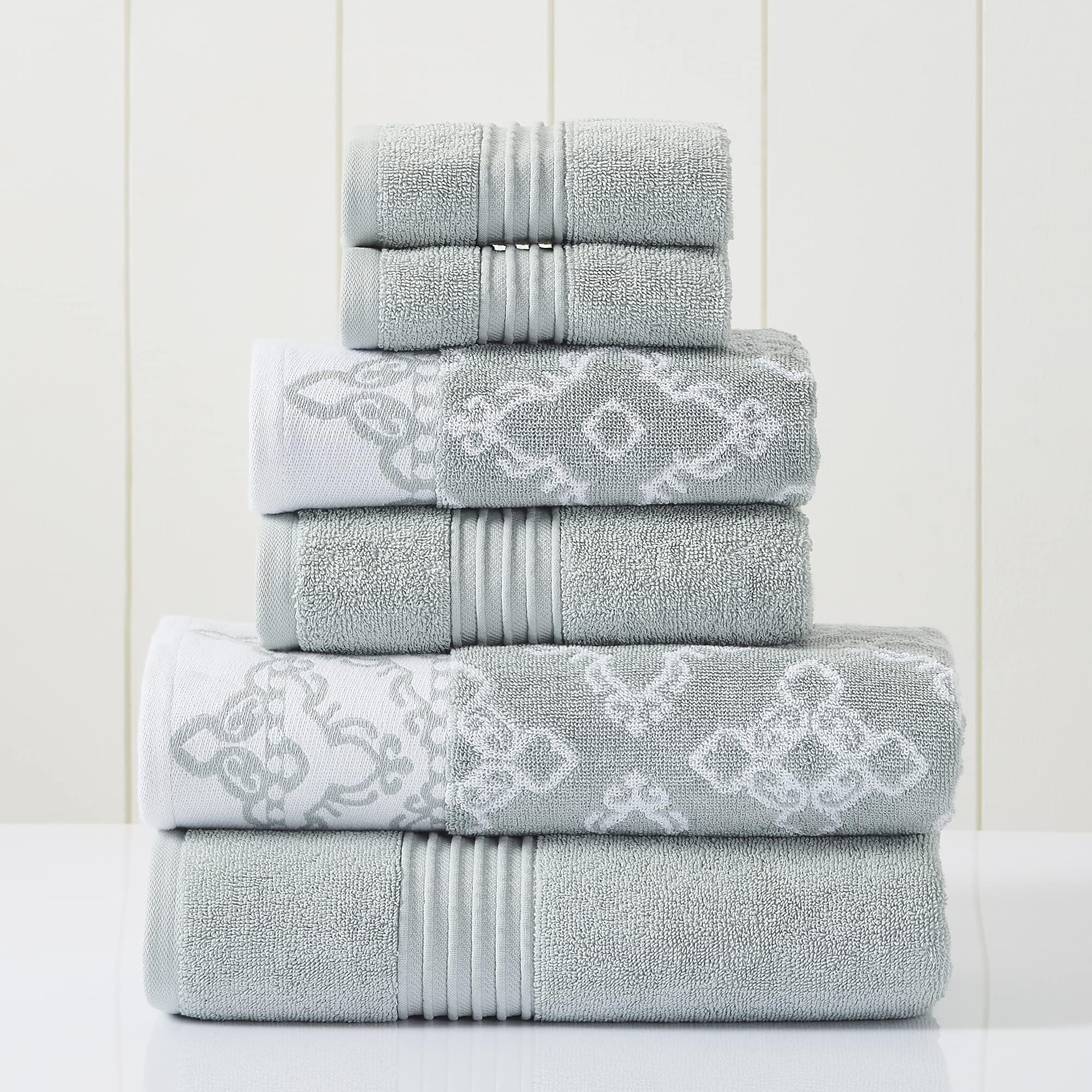 Amazon.com: Modern Threads 6 Piece Set, 2 Bath Towels, 2 Hand Towels, 2 ...