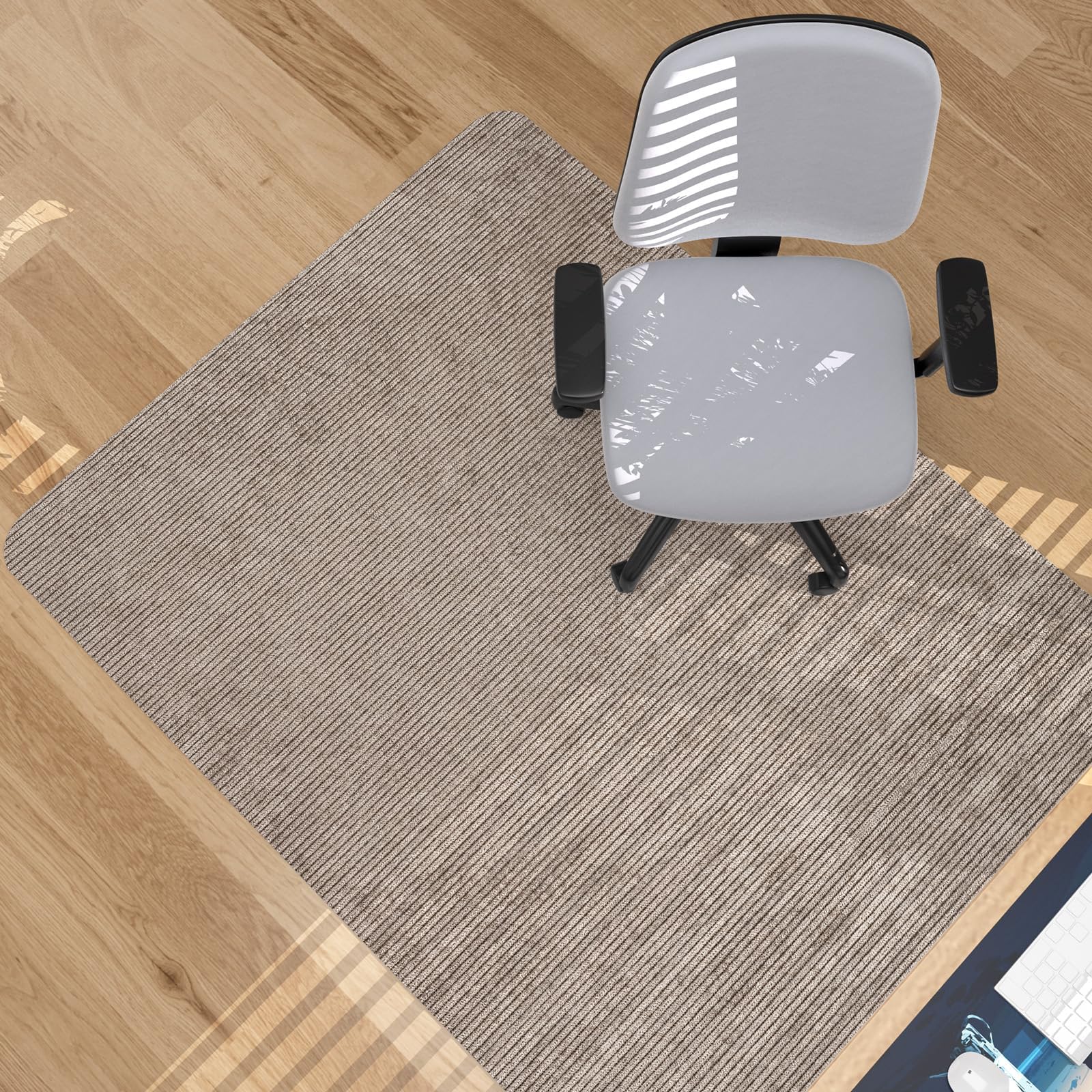 Amazon.com : Placoot Desk Chair Mat for Hardwood Floor Corduroy Surface ...