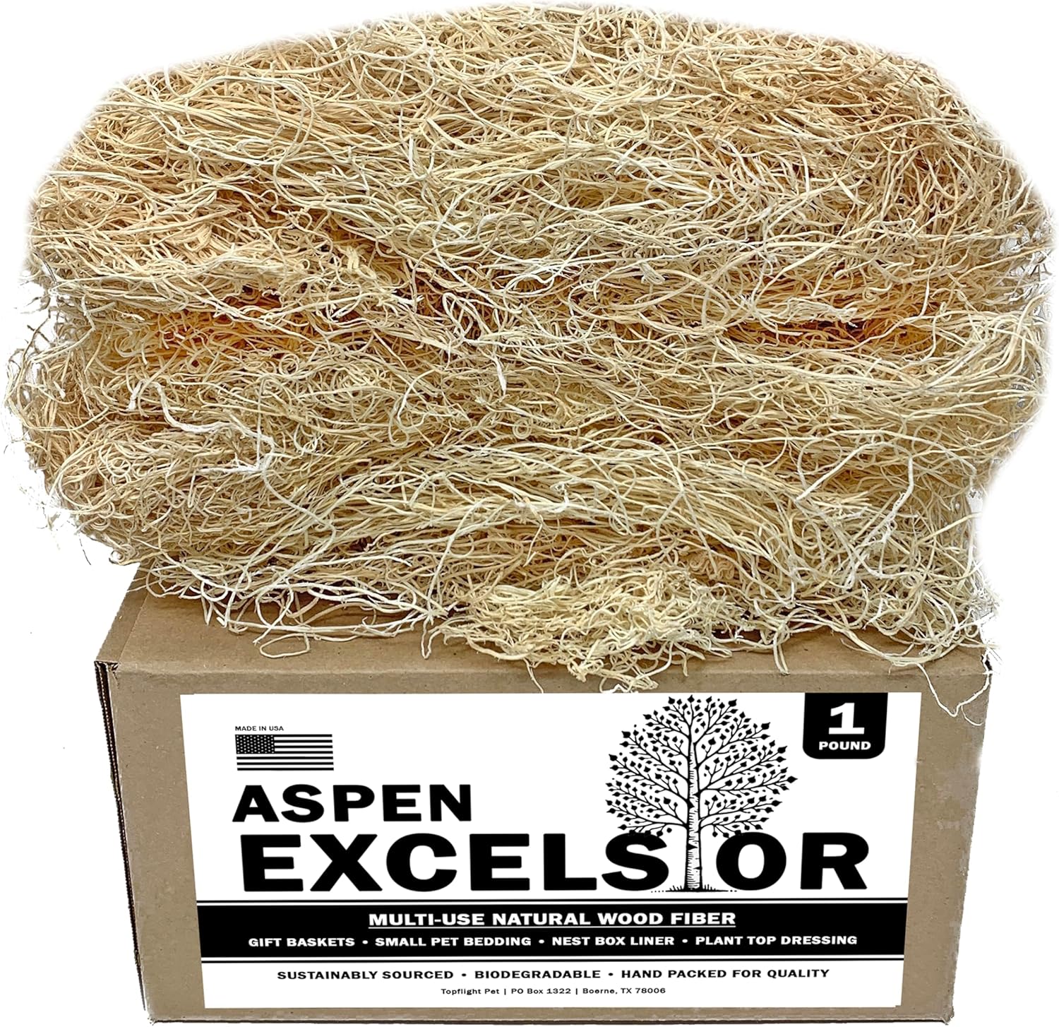 Aspen Excelsior, 1 lb, Made in USA, for Gift Baskets, Packing Material ...