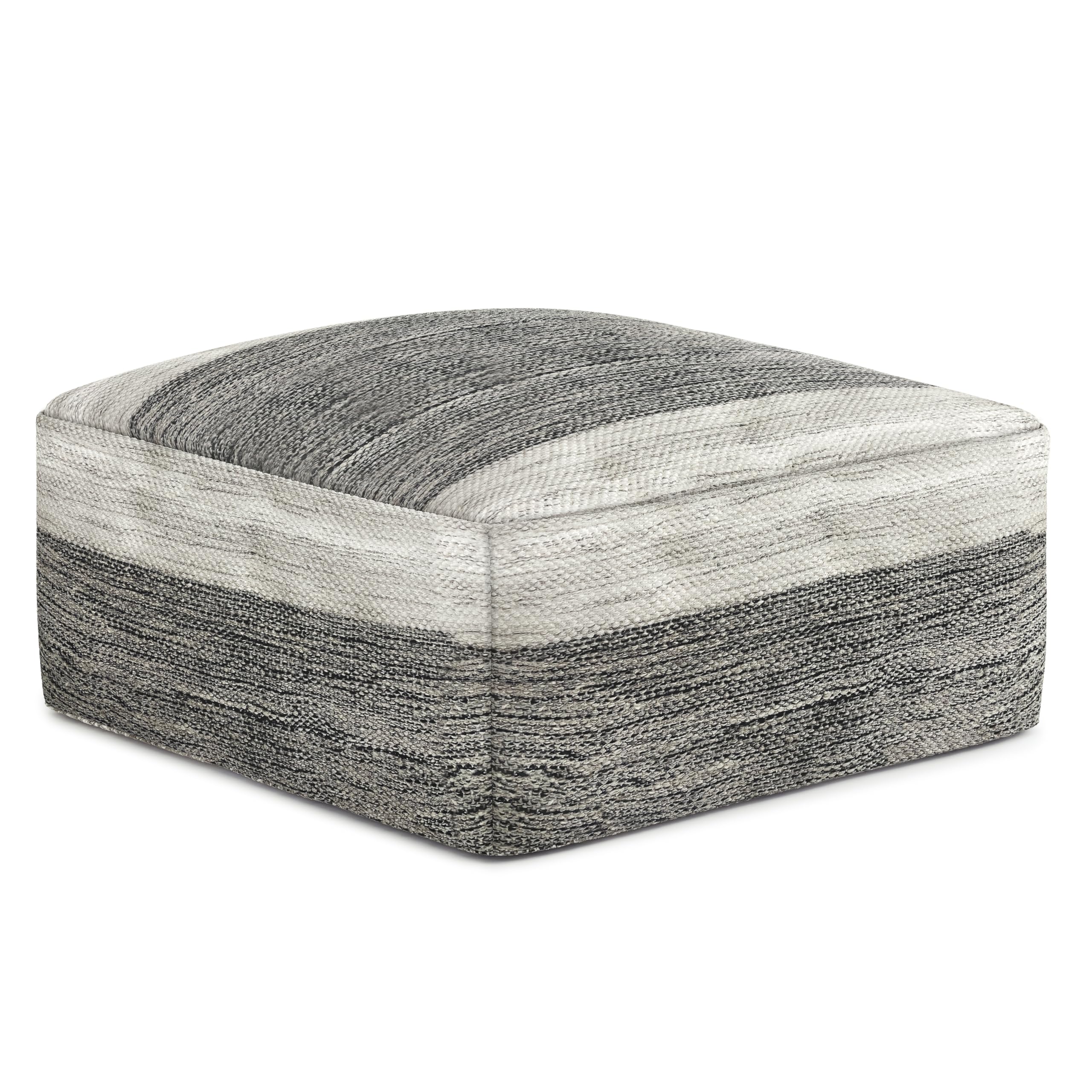 SIMPLIHOME Mathis 20 Inch Boho Square Woven Outdoor/ Indoor Pouf in ...