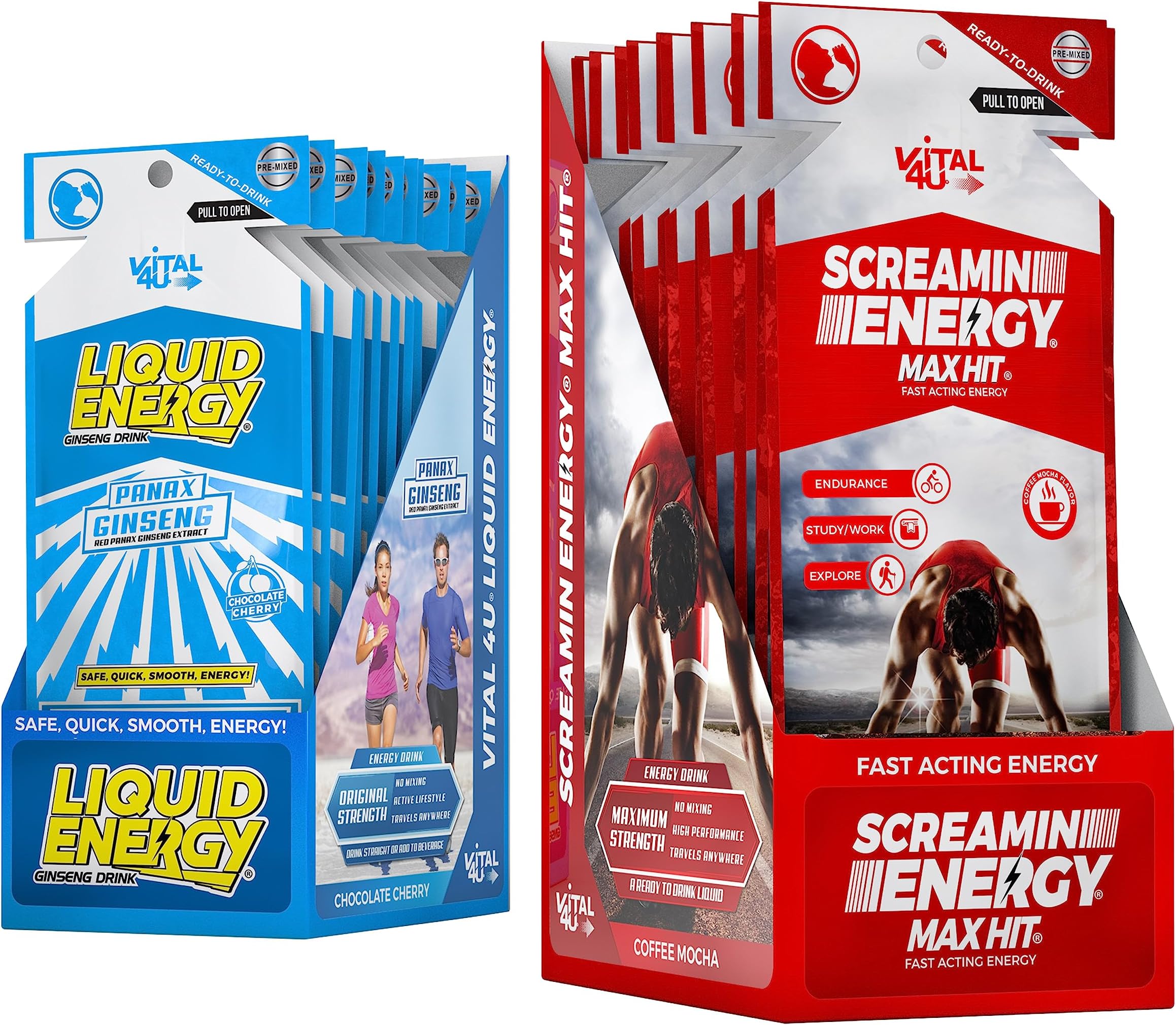 Amazon.com : Vital 4U® Liquid Energy Shot - Ginseng, B Vitamins ...