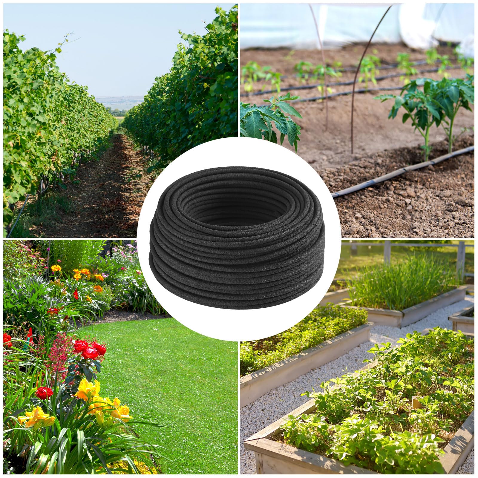Snapklik.com : Sasylvia 300 Ft 1/4 In Irrigation Tubing Soaker Hose System