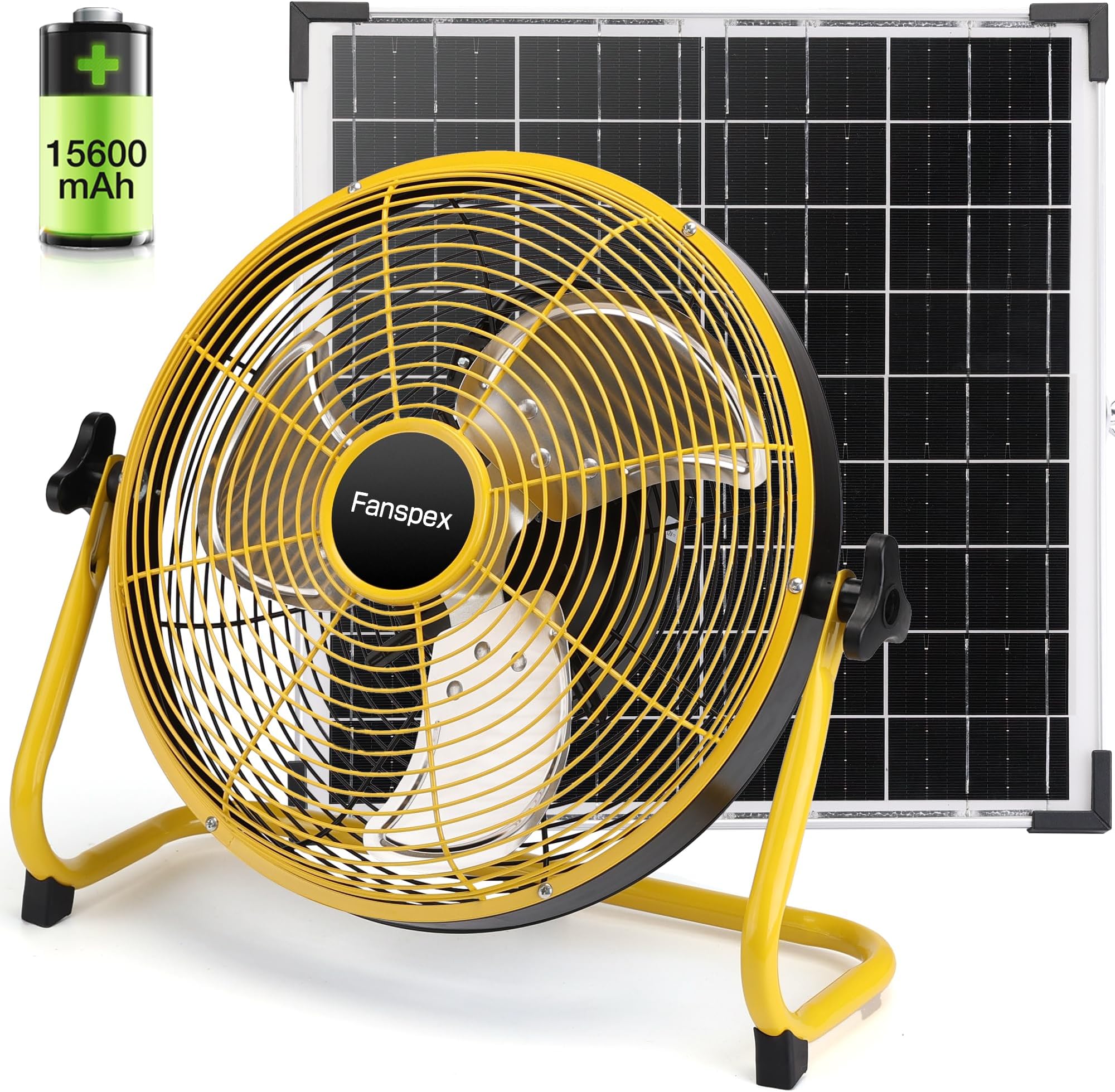 Amazon.com: Cowin Solar Fan - 16'' Blade LED Light Fan, 15W Solar Panel ...