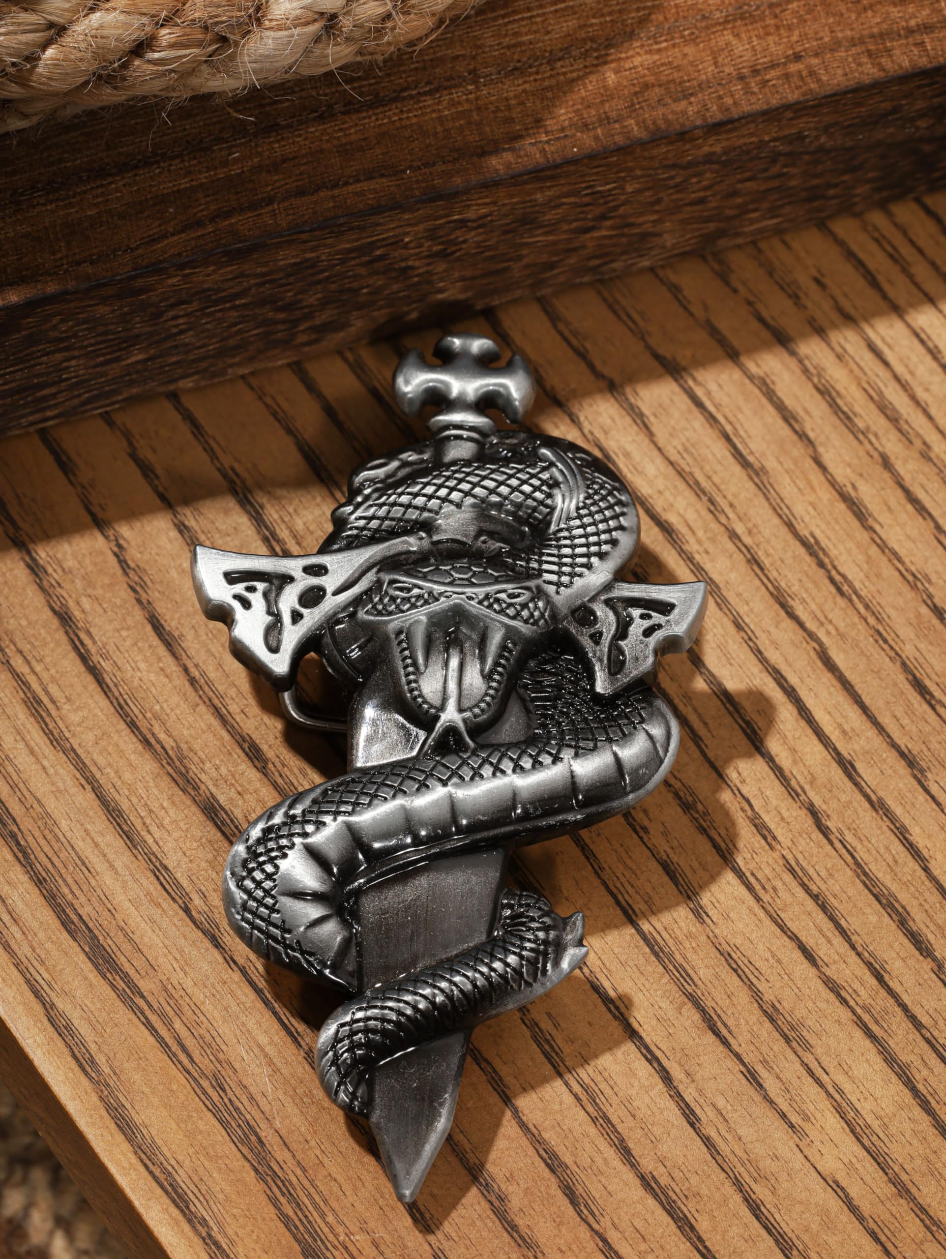 Snapklik.com : Sword Snake Belt Buckle Decorative Belt Buck Snap Jewelry
