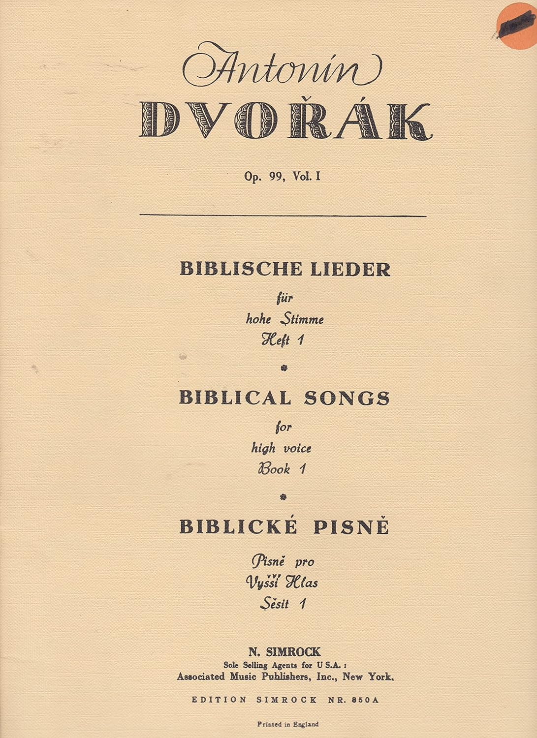 Biblical Songs for High Voice - Book 1 - Biblische Lieder Heft 1 - Op ...