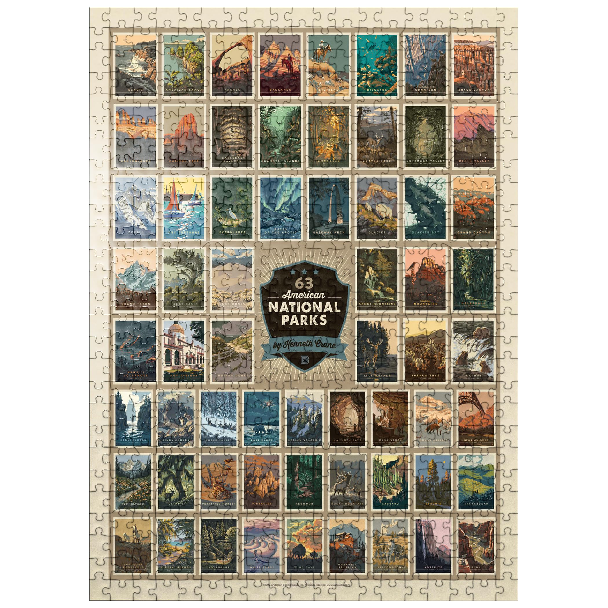 Amazon.com: MyPuzzle 63 American National Parks: by Kenneth Crane ...