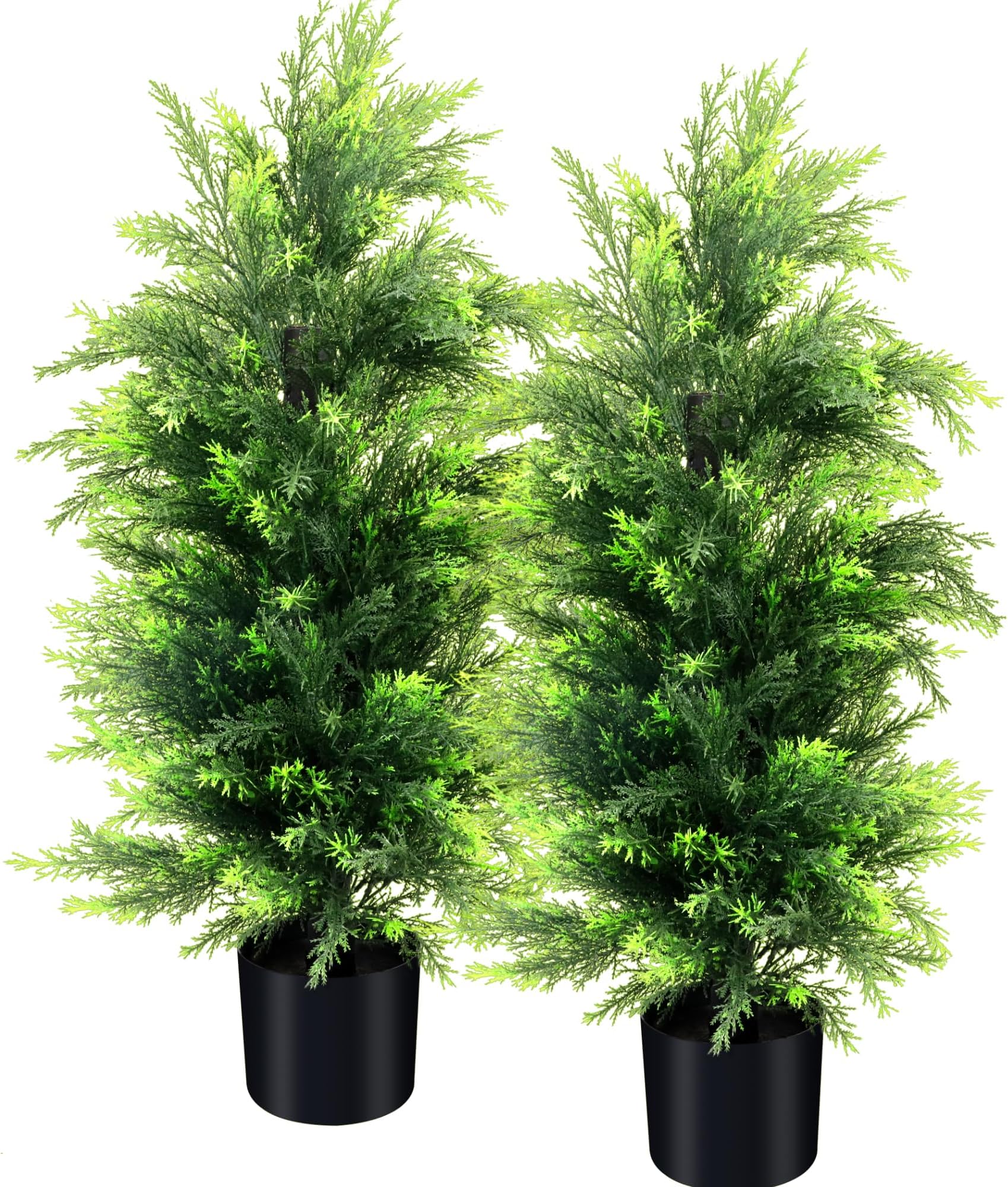 Amazon.com: KOL 2-Pack 3FT Artificial Cedar Topiary Trees, UV Resistant ...