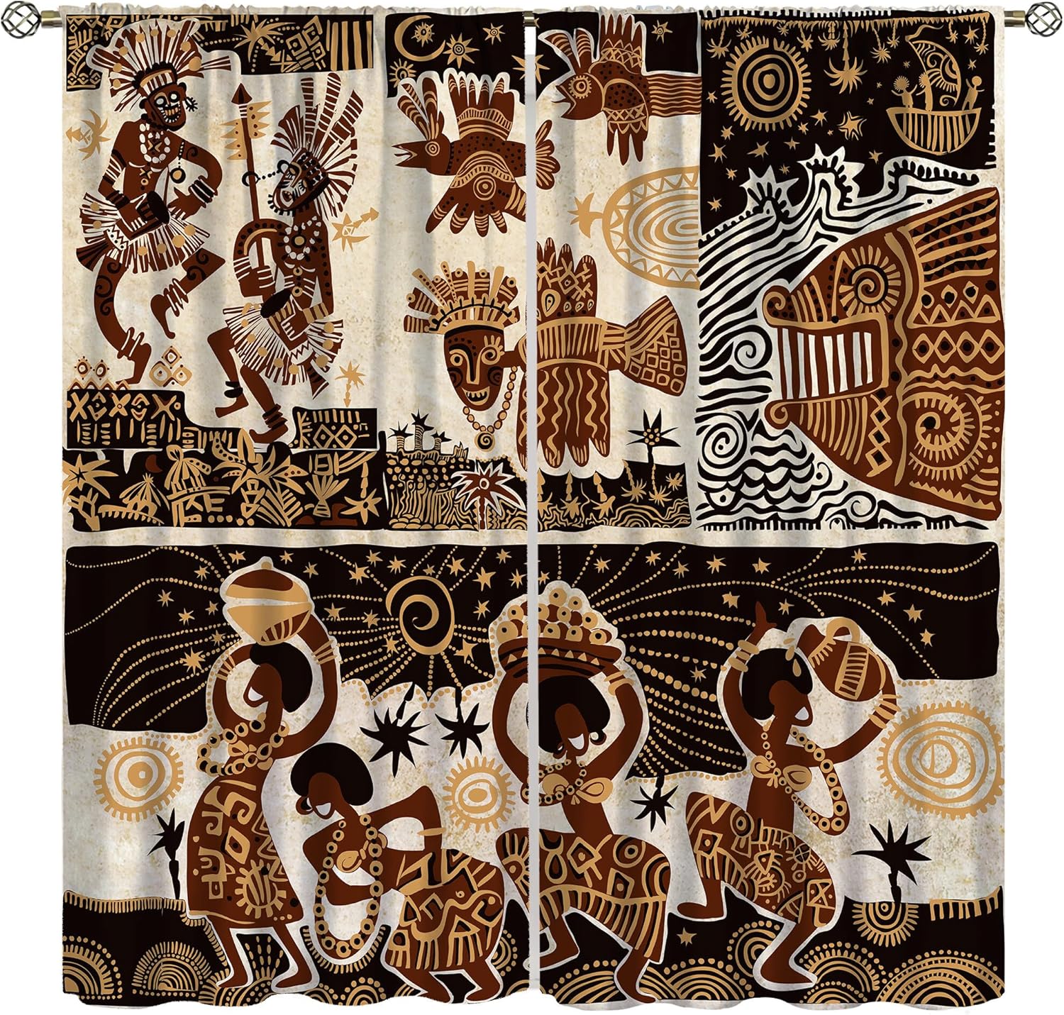 Amazon.com: Llylumty Vintage African Landscape Curtains,Beautiful ...