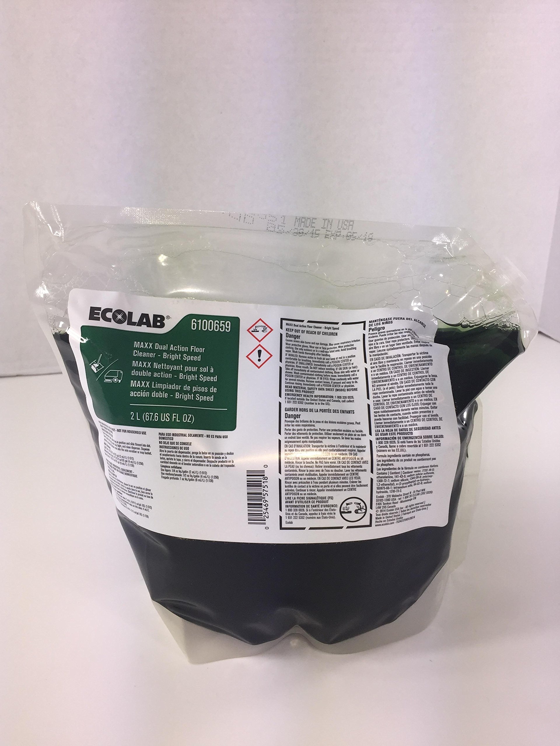 Amazon.com: ECOLAB MAXX Dual Floor Cleaner- Bright Speed- 2 Liter ...