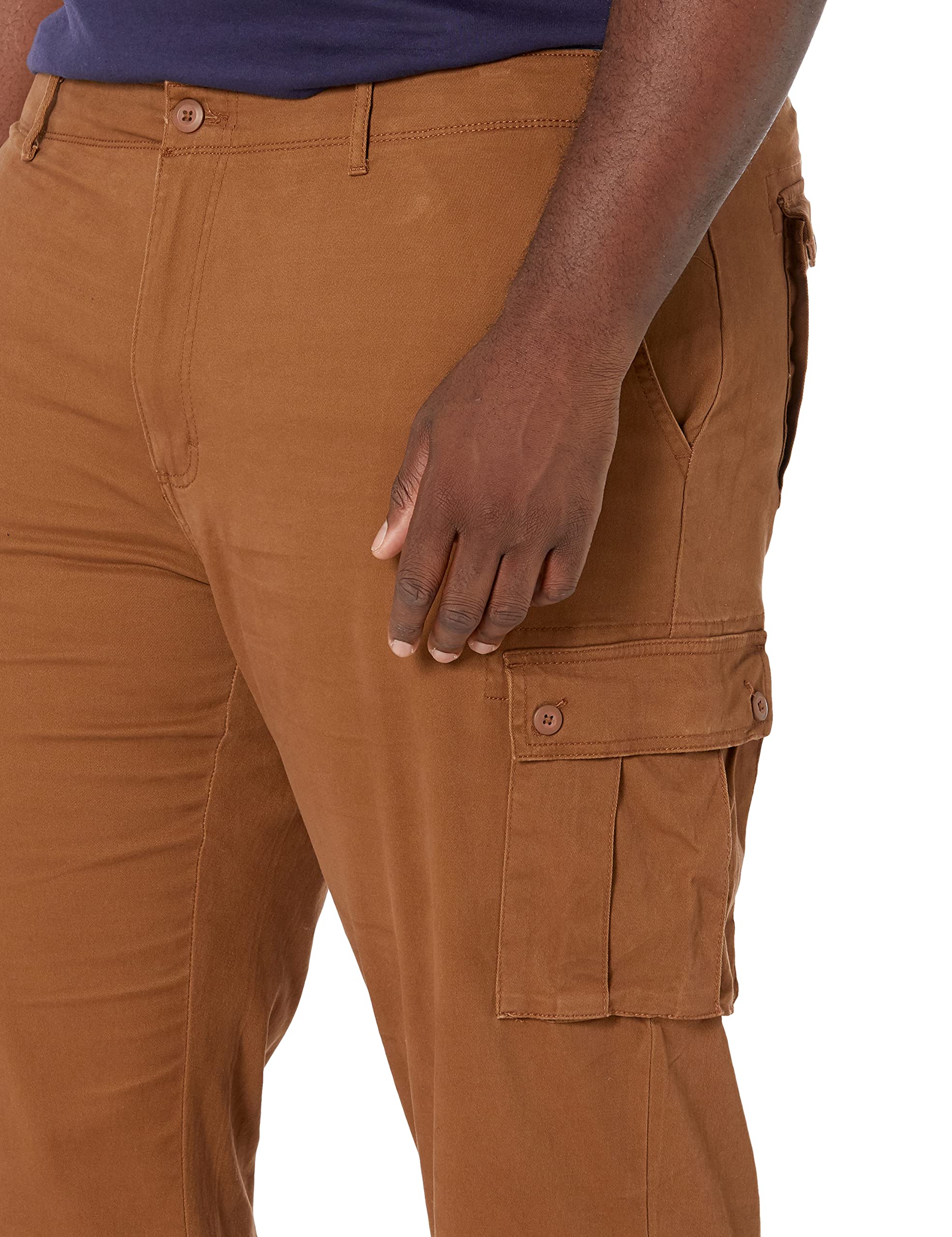 Snapklik.com : Essentials Mens Straight-Fit Stretch Cargo Pant