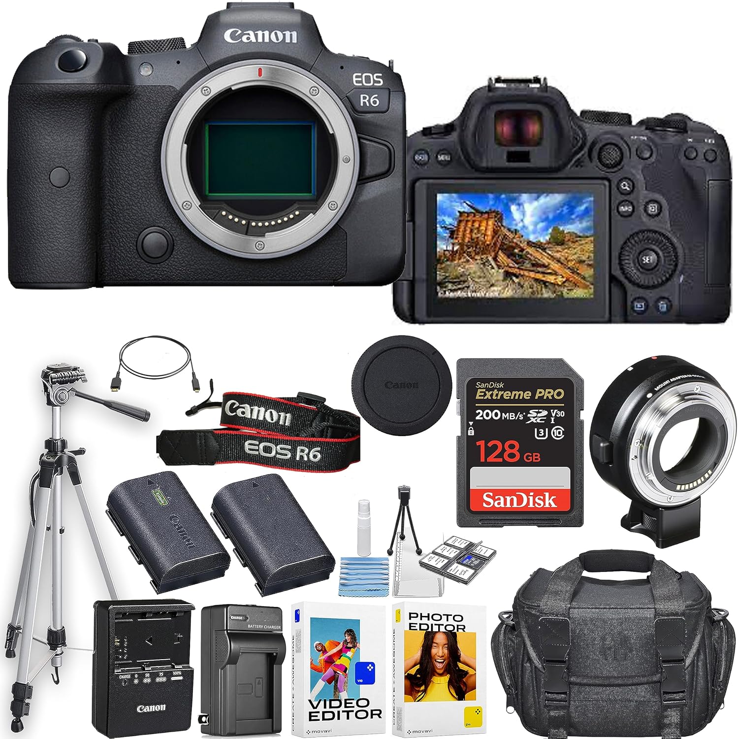 Amazon.com : Canon EOS R6 Mirrorless Camera (Body Only) + 128GB Ultra ...