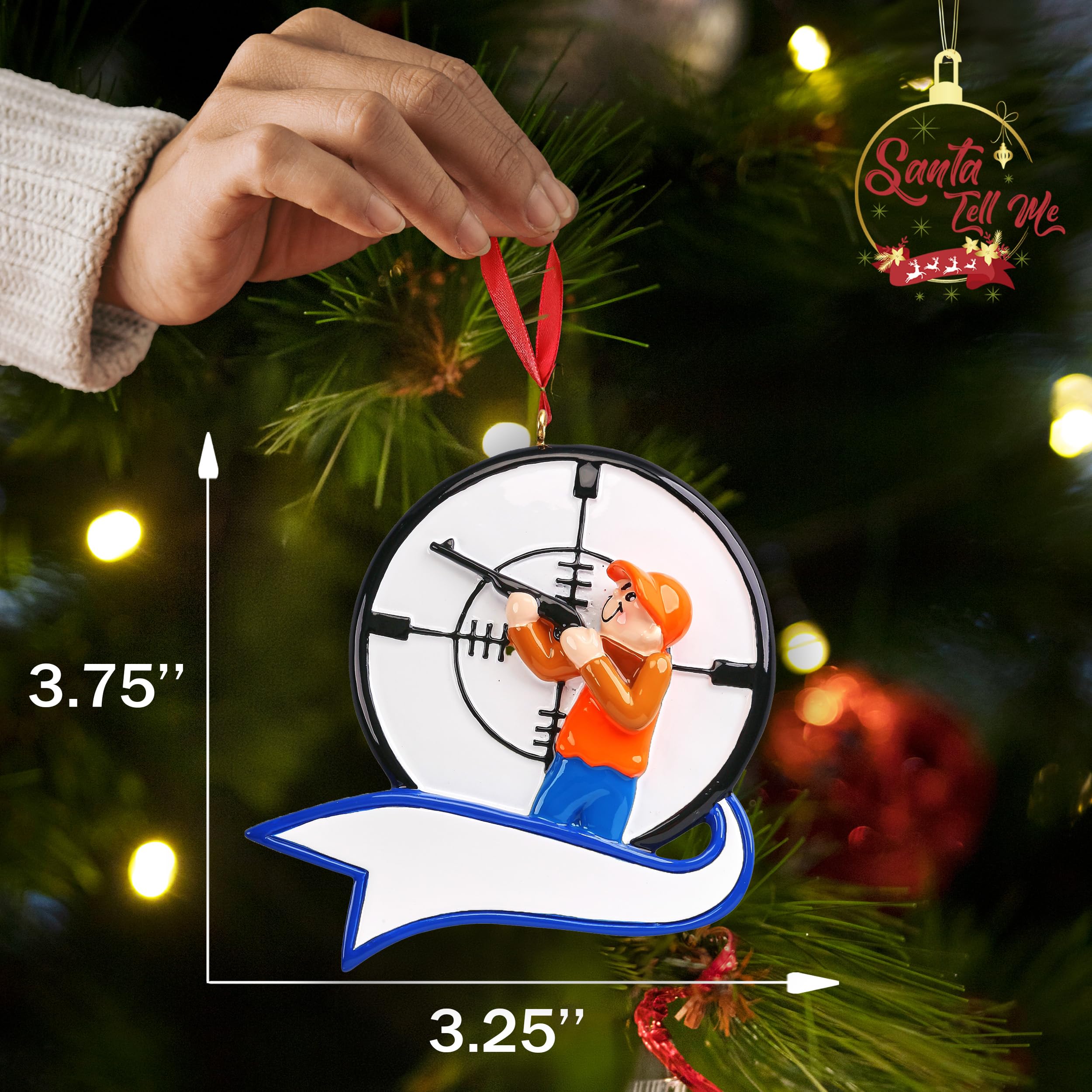 Santa Ornament With Gun Hunting Christmas Tree Ornament Gift For