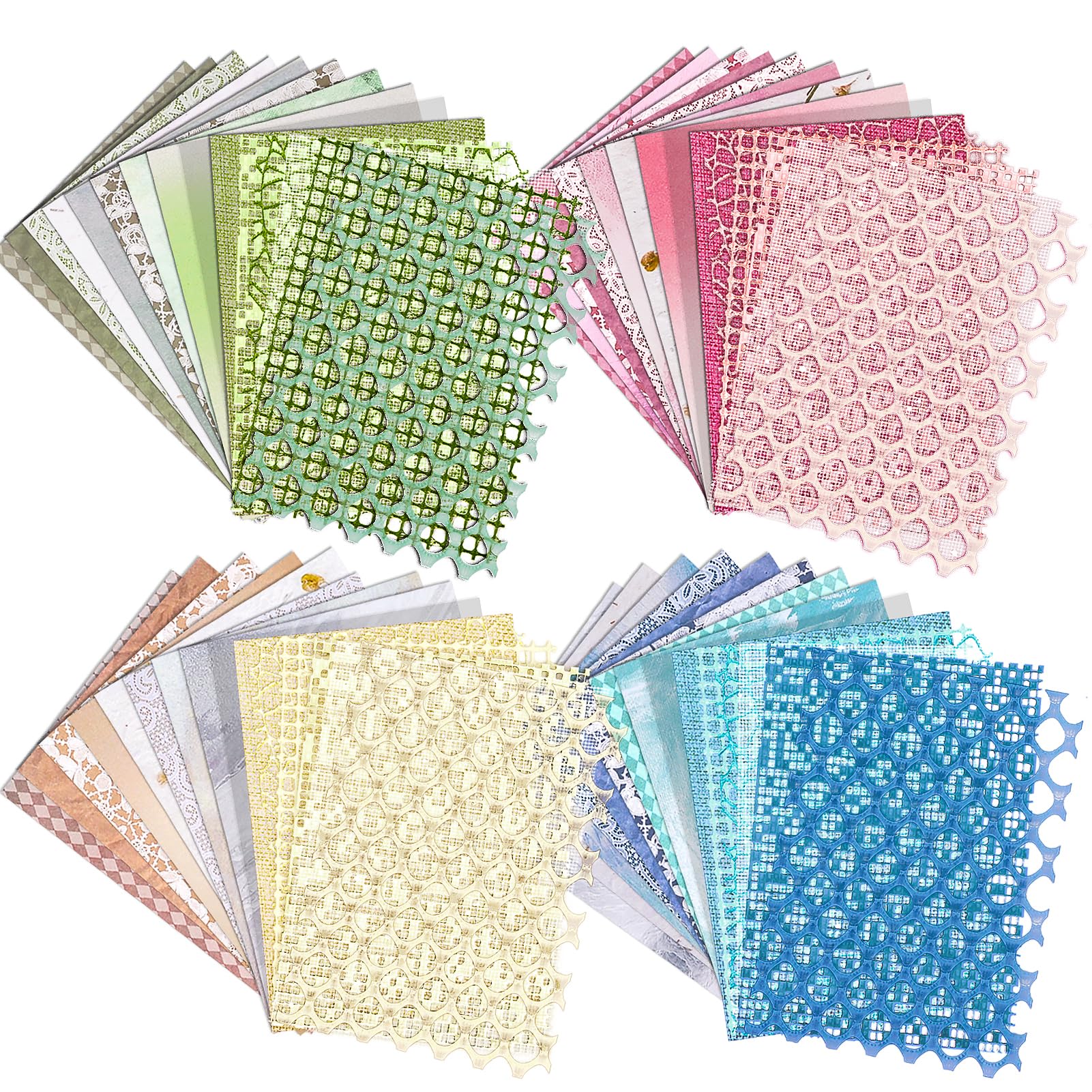 Amazon.com : 60 Sheets Scrapbook Paper, 4 Pack Mesh Fabric Mixed ...