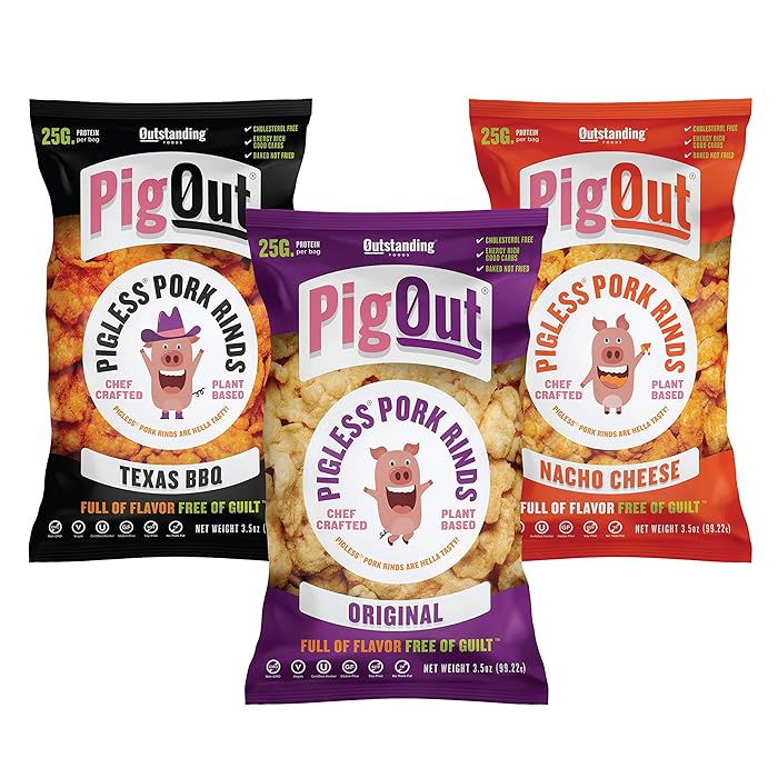 Buy Outstanding Foods Pig Out Crunchies Plant-Based Protein Snacks ...