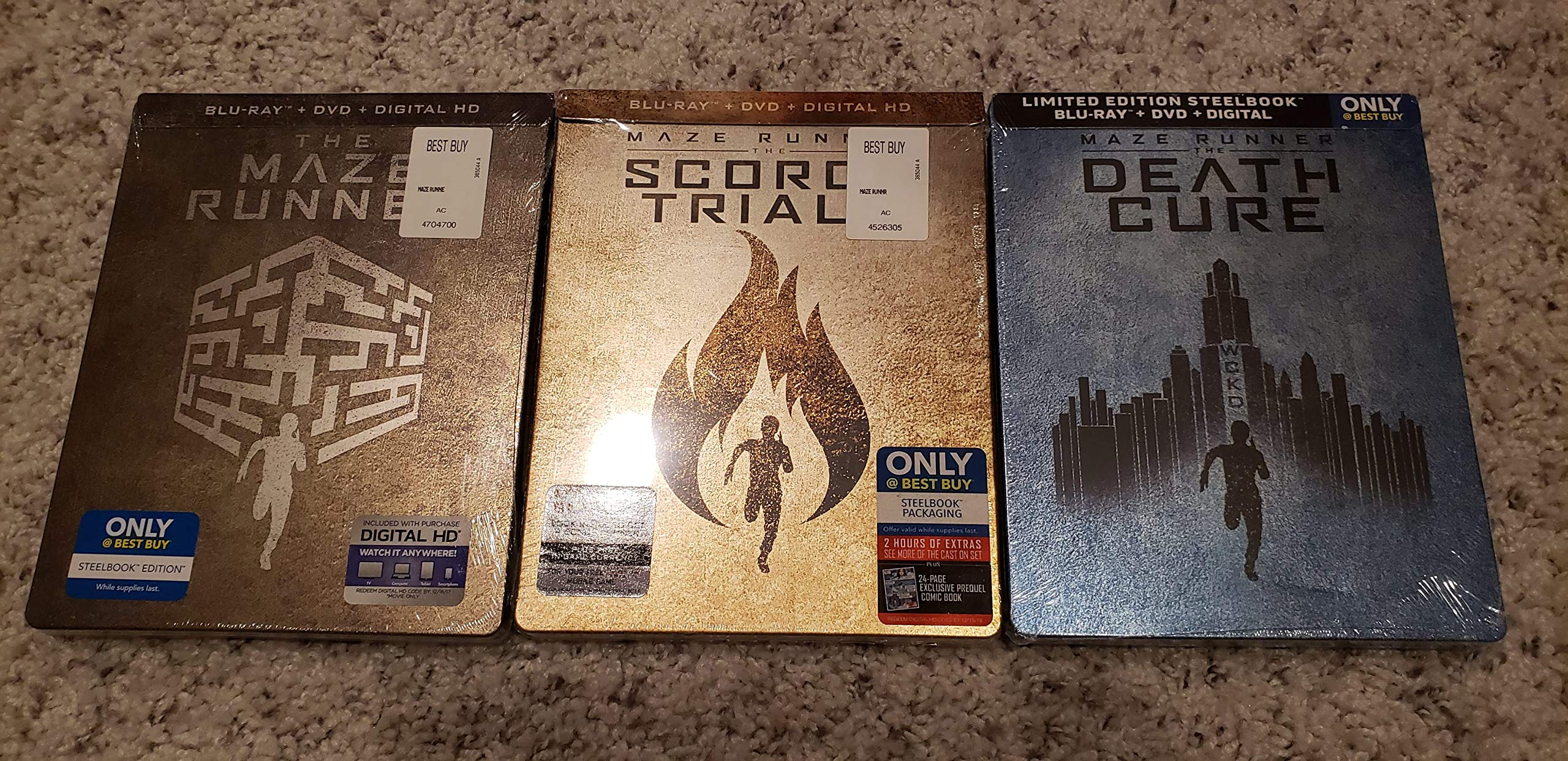 Amazon.com: THE MAZE RUNNER Trilogy Steelbook (Blu-ray / DVD / Digital ...