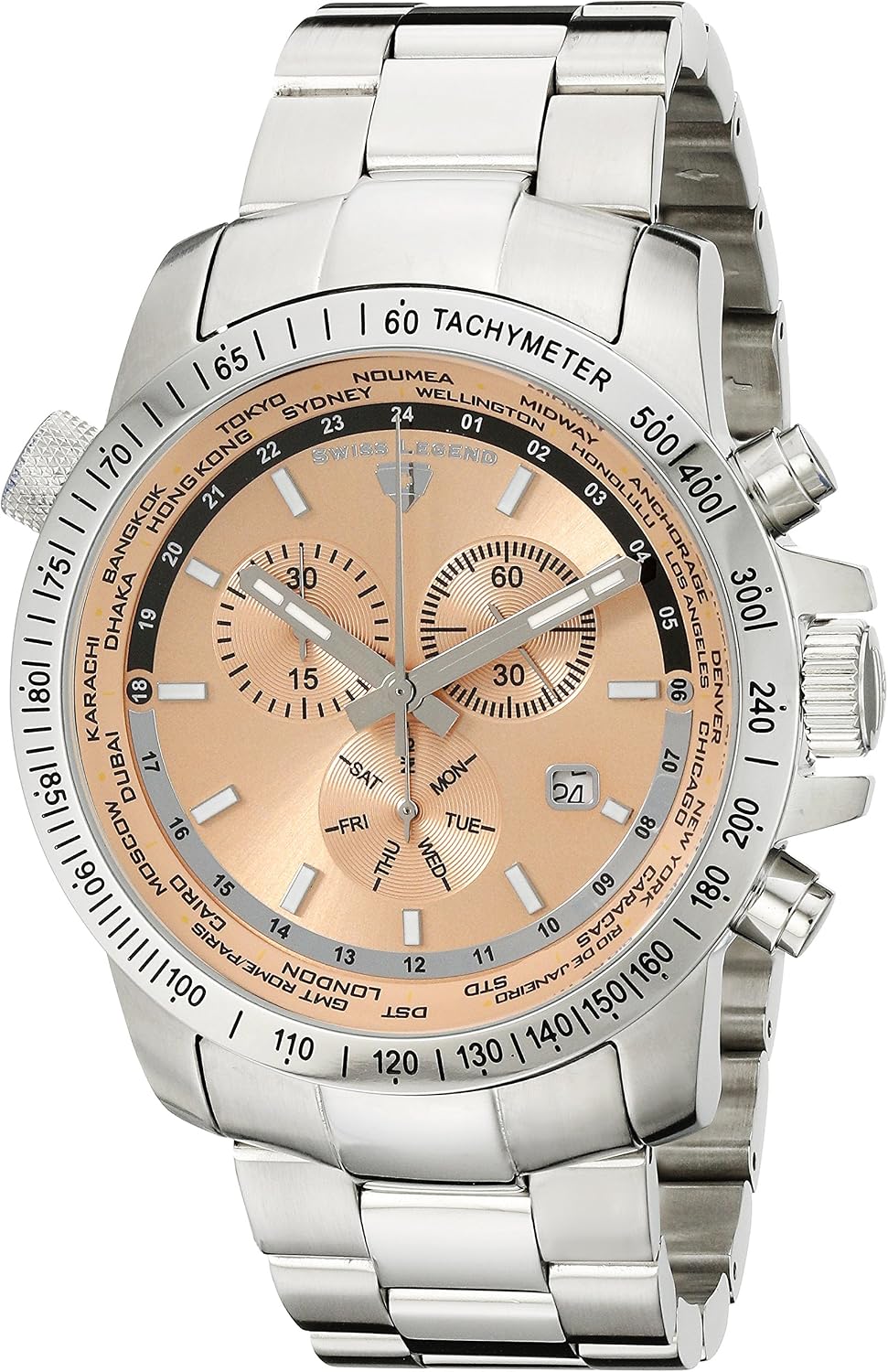 Swiss Legend Men's 10013-99 World Timer Collection Chronograph ...
