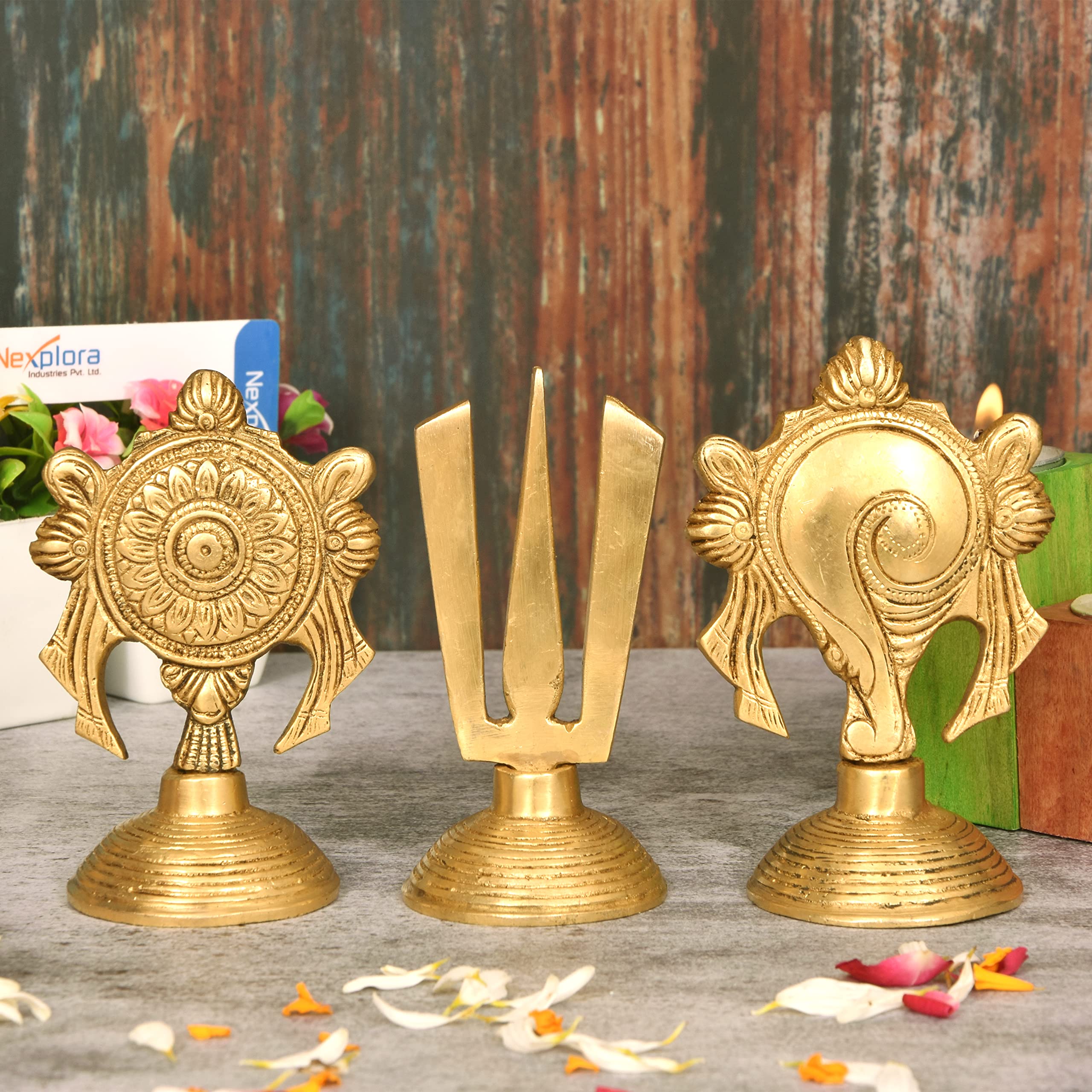Nexplora Industries Pvt Ltd Brass Statue Of Shankh Chakra Namah ...