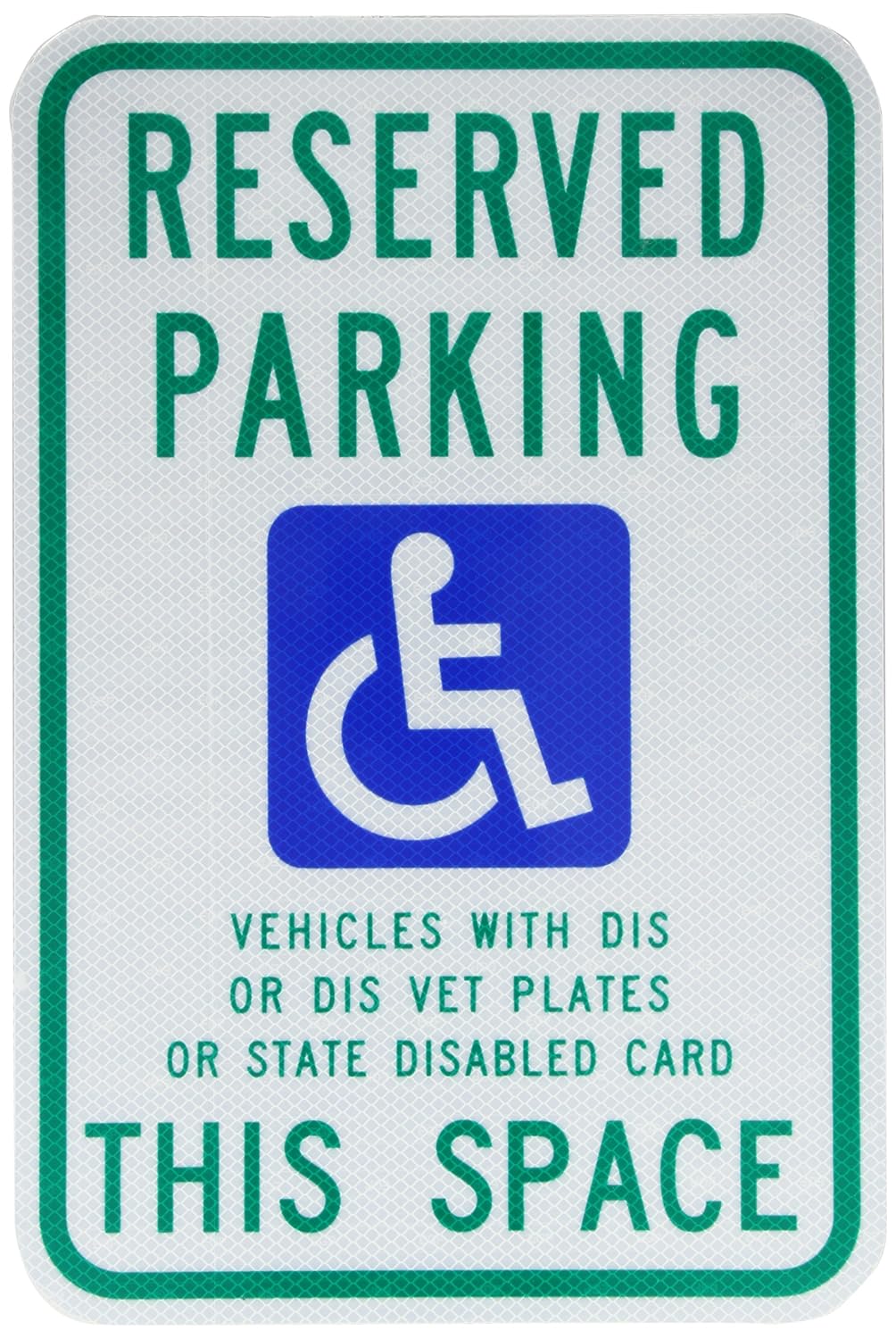 Tapco R7-8WI Engineer Grade Prismatic Rectangular ADA Handicap Sign ...