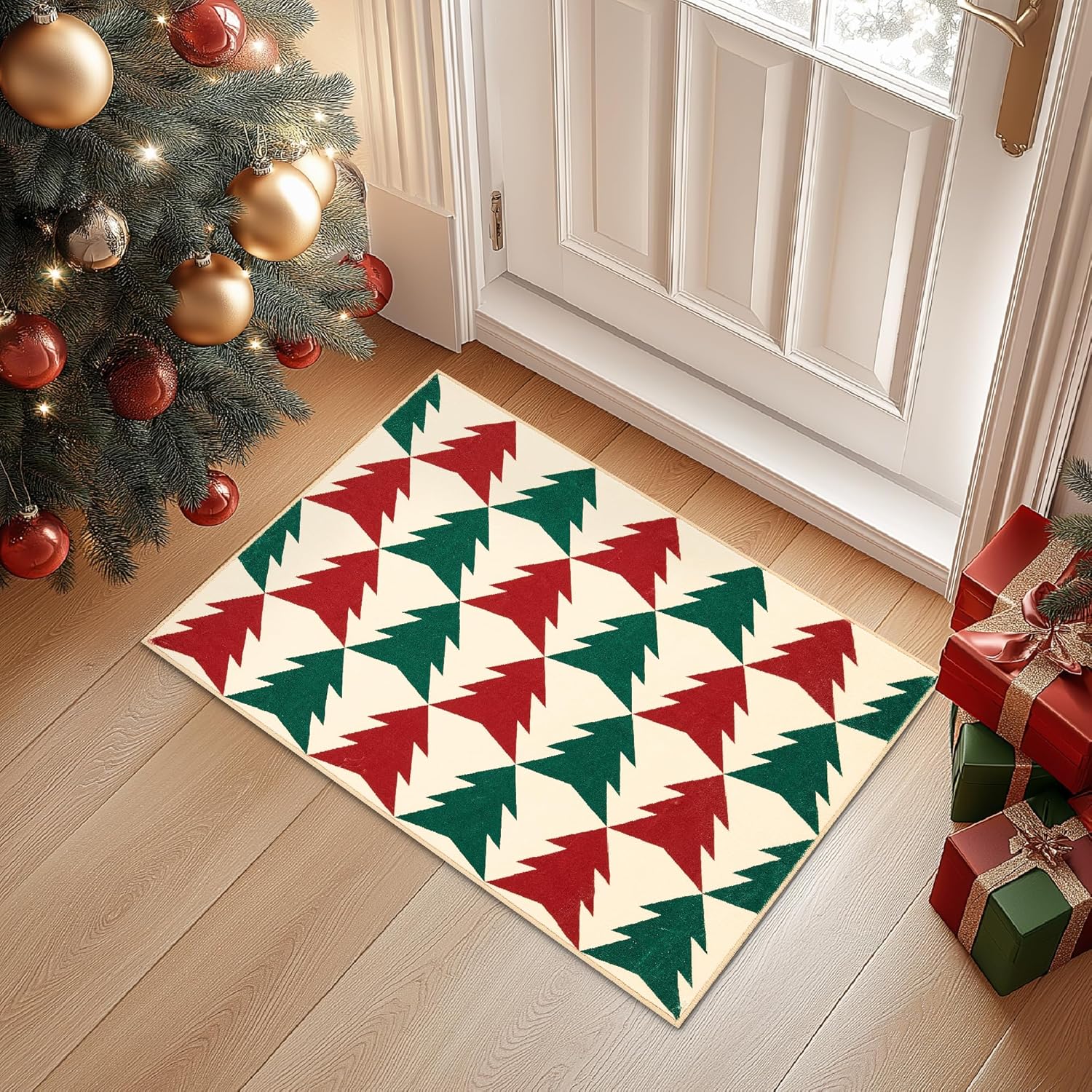 Amazon.com: jinchan Christmas Rug 2x3 Entryway Rug Xmas Tree Doormat ...