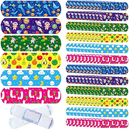 Amazon.com: 420 Pieces 6 Styles Kids Bandages Fabric Flexible Bandages ...