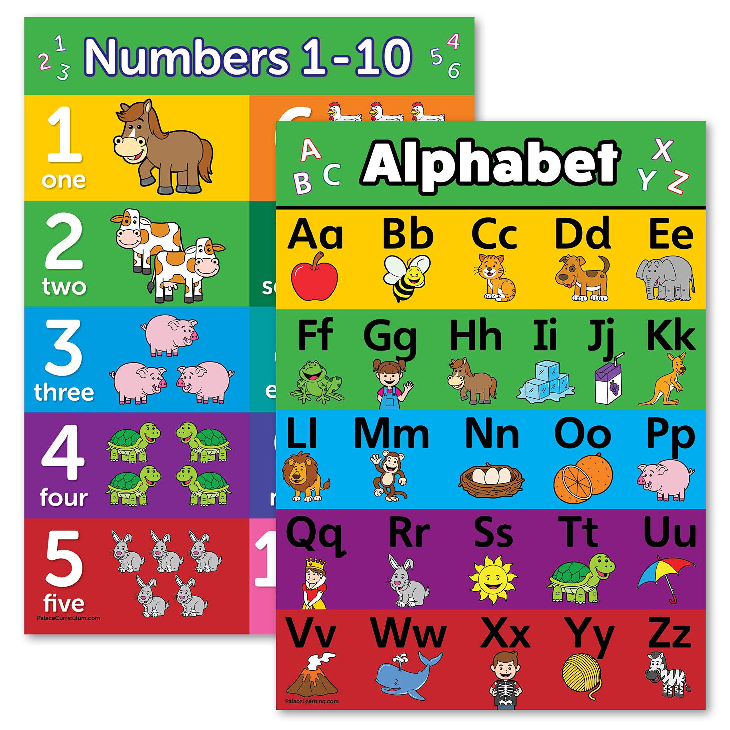 Buy ABC Alphabet Numbers 1 10 Chart Set Laminated Double Sided Buy ABC Alphabet Numbers 1 10 Chart Set Laminated Double Sided