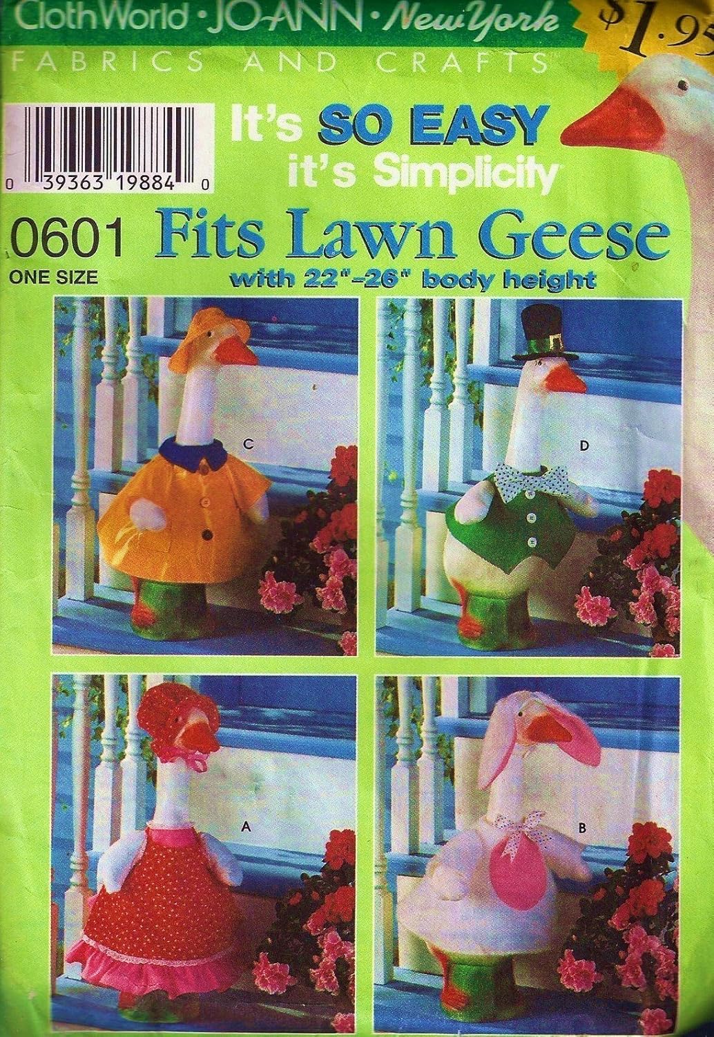 Amazon.com: Simplicity Sewing Pattern 0601 Lawn Geese Clothing ~ Spring ...