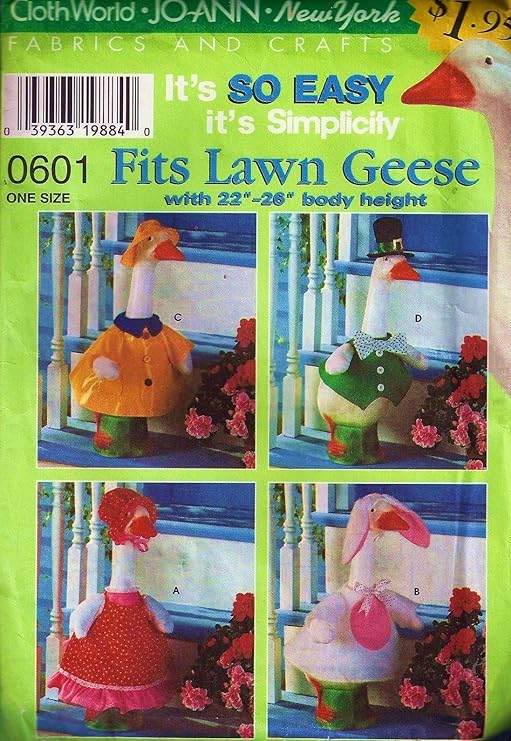 Amazon.com: Simplicity Sewing Pattern 0601 Lawn Geese Clothing ~ Spring ...