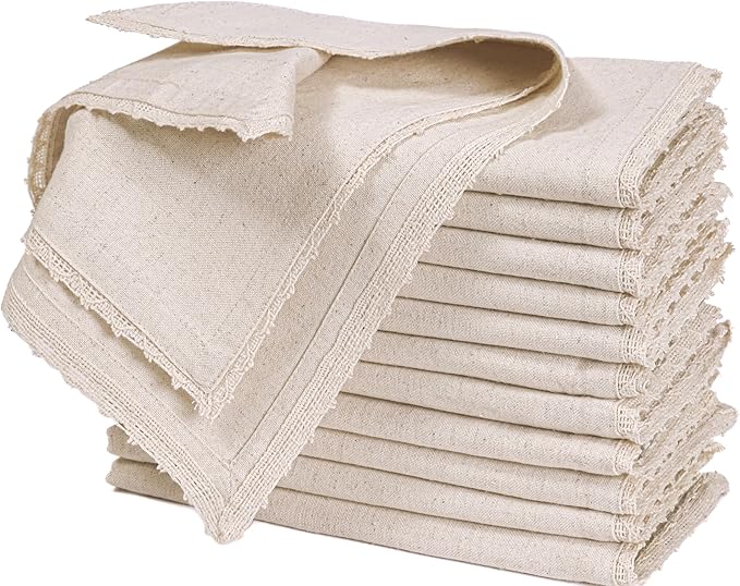 Bedding Craft Cloth Dinner Napkins Linen Flax Cotton 18x18 Set of 12 ...