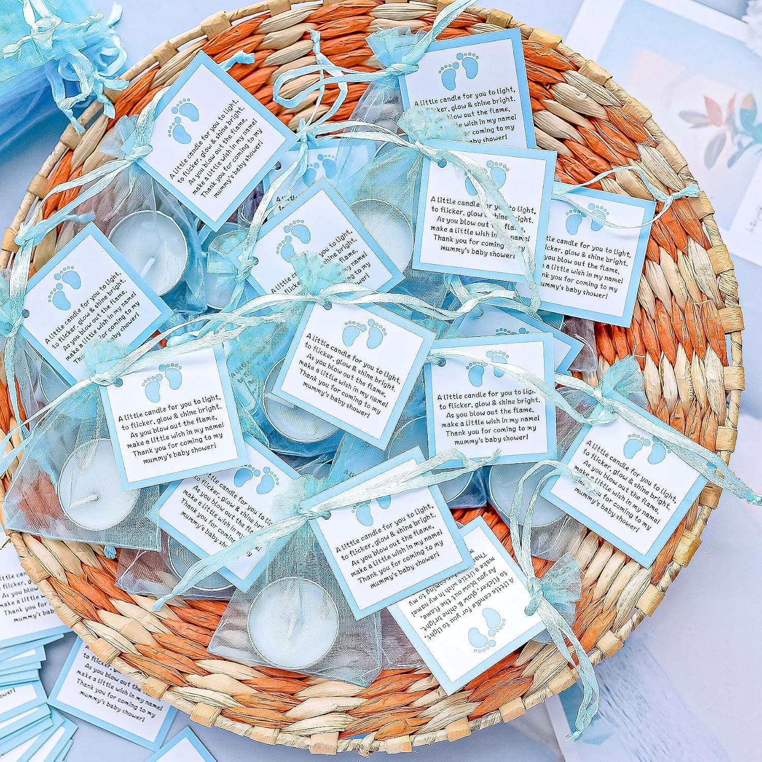 Amazon.com: 50pcs Tea Light Candles Set for Baby Shower Party Favors ...