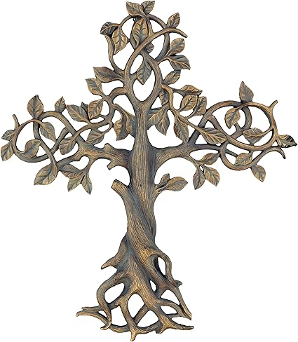 Amazon.com: Old River Outdoors Large 16" Tree of Life Wall Cross ...