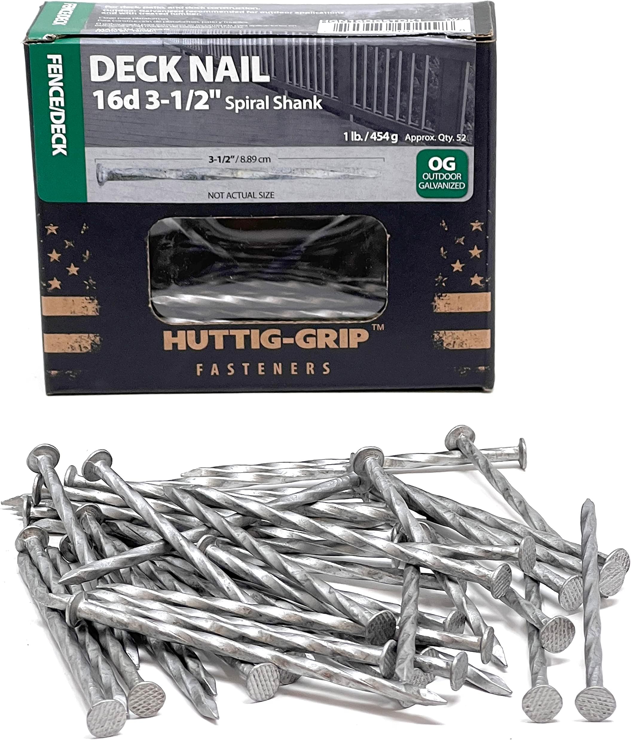 Amazon.com: OHIY Huttig-Grip Fence Deck Nails 3-1/2 inches 16d for Wood ...