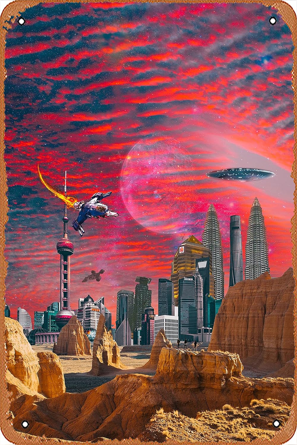 Amazon.com: Muecddoa Spaceships Cities and Architecture Sci-fi Tech ...