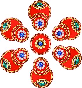 Amazon.com: Triyashh Designer Acrylic Red Color Rangoli For Home Office ...