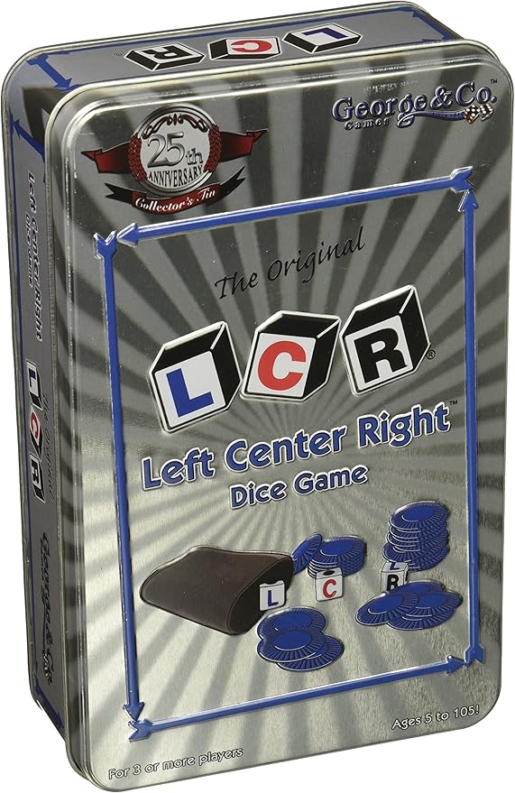 Amazon.com: LCR Left Center Right 25th Anniv Edition TIN : Toys & Games