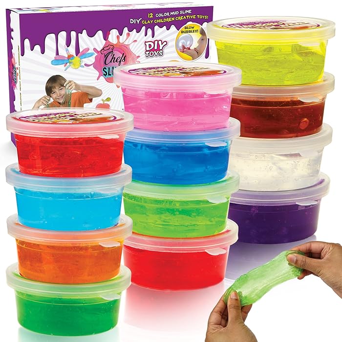 Buy Chefslime Fluffy & Stretchy Mud Slime Putty | 12 Pack | Stress ...
