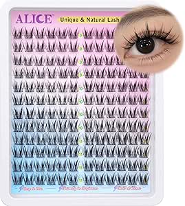 ALICE Natural Lash Clusters DIY Eyelash Extensions 9-11mm Short C Curl ...