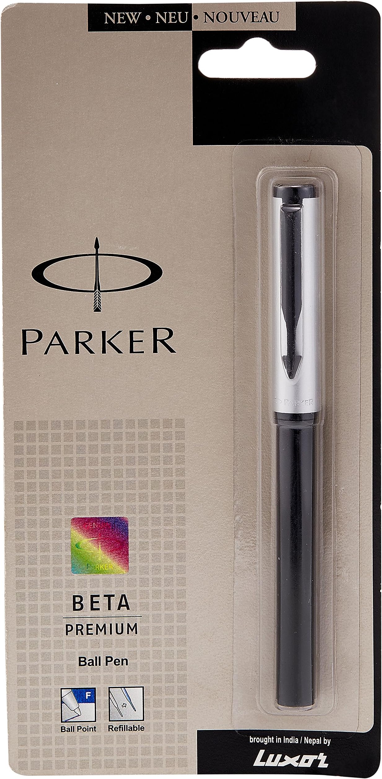 Parker Beta Premium Chrome Trim Fountain Pen| Silver Finish Cap With 1 ...