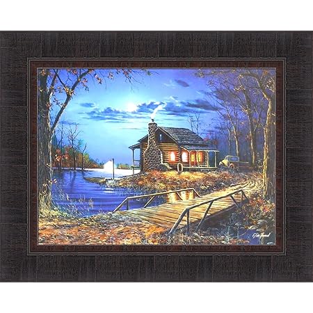 Amazon.com: Simpler Times by Jim Hansel 17x21 Cabin Lake Old Truck Lake ...