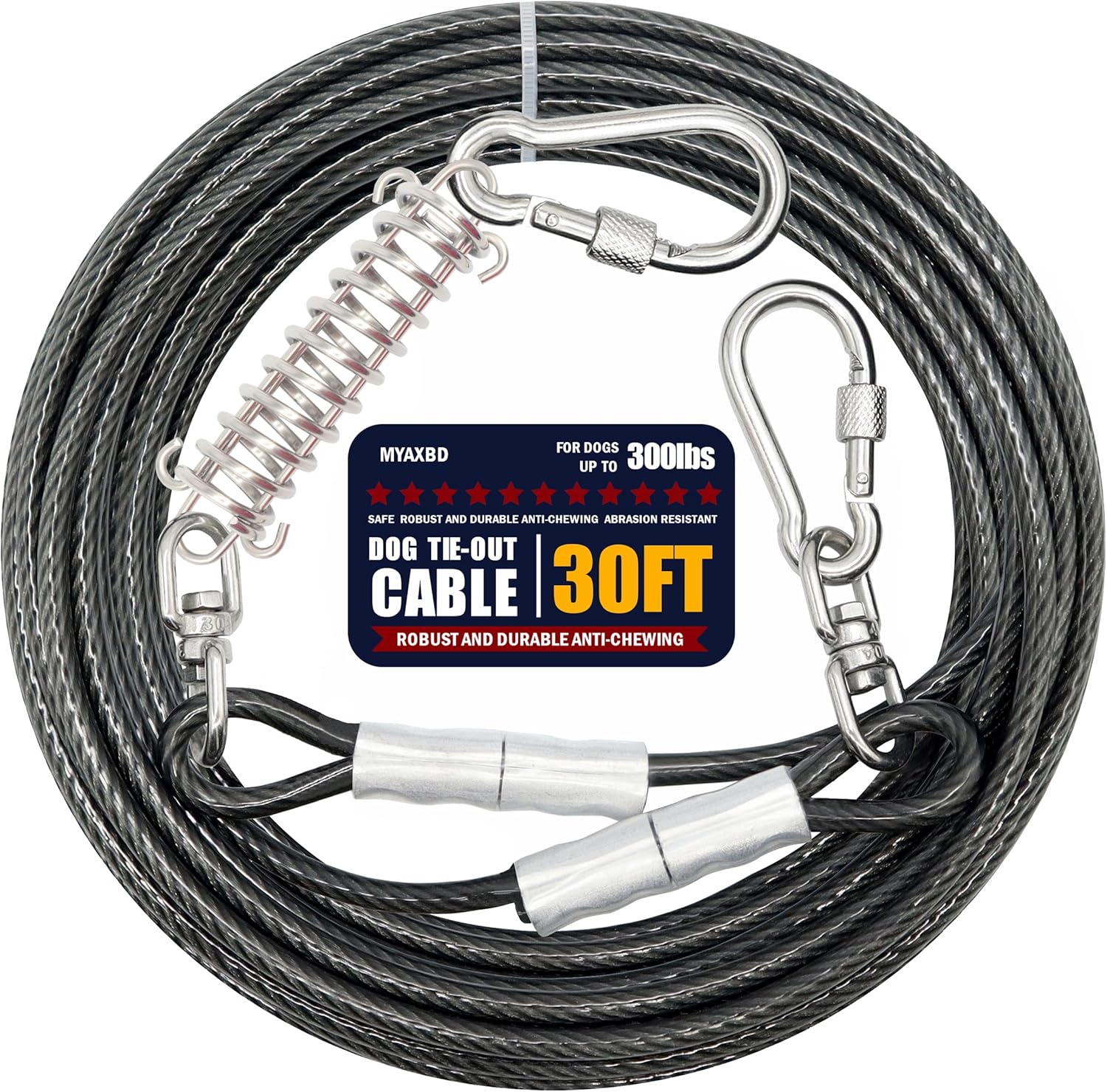 Amazon.com : MYAXBD 30ft Dog Tie Out Cable - Heavy Duty Chains with ...