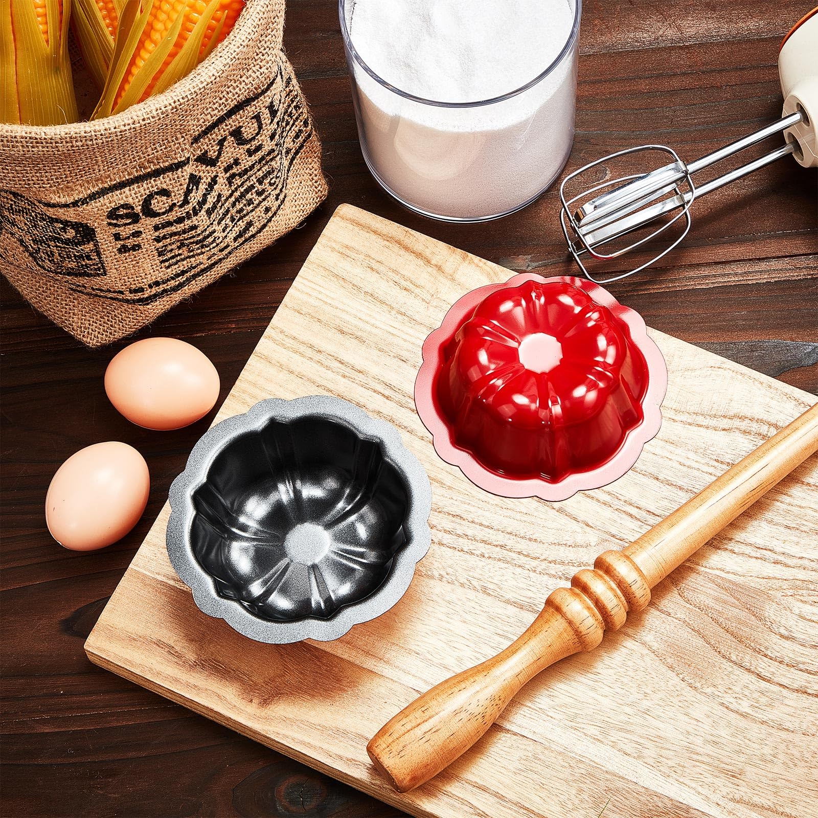 Snapklik.com : Ctosree 16 Pcs 4 Inches Fluted Mini Cake Pan Nonstick ...