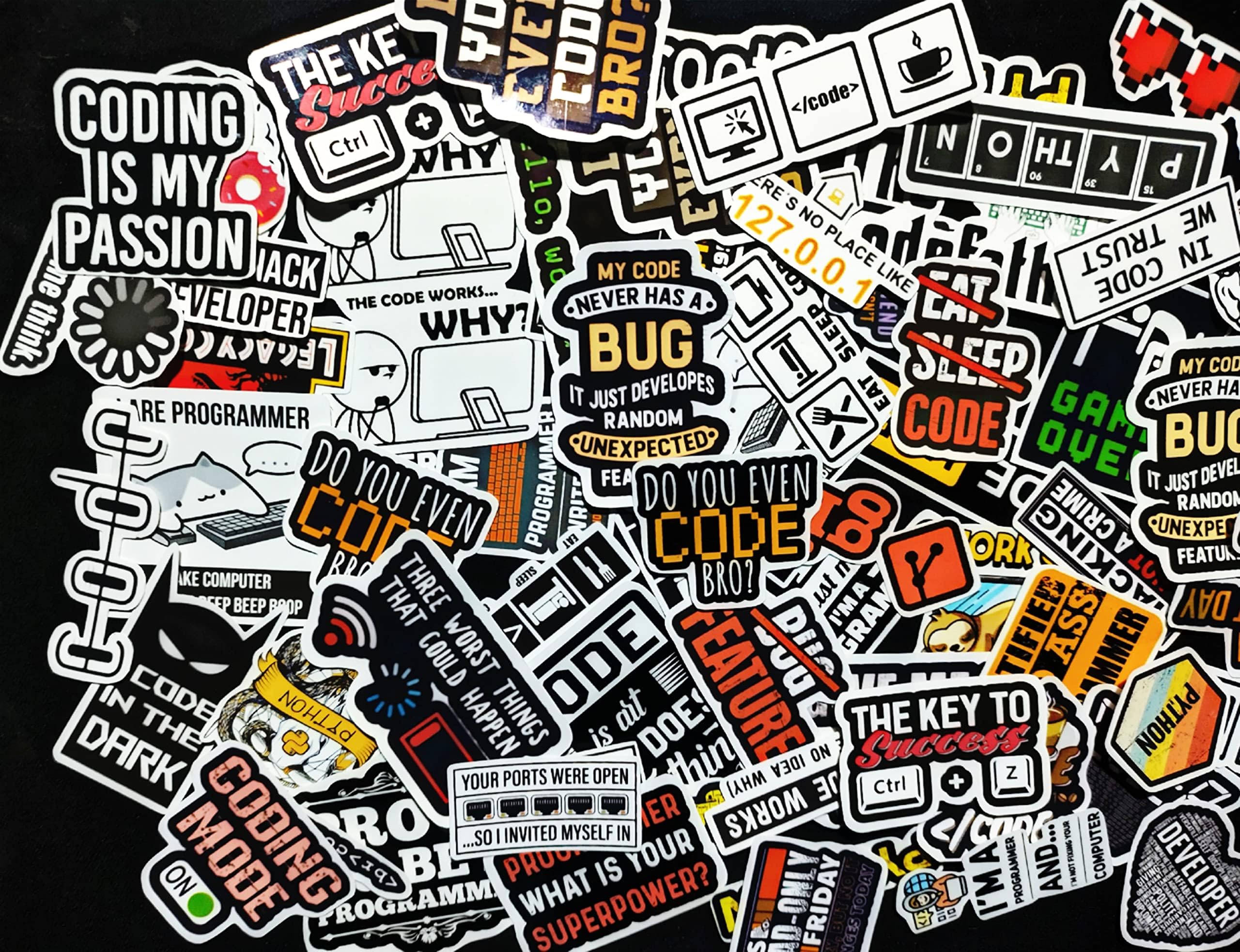 Sticker Fever 3M Vinyl 45 B&W Aesthetic Stickers for Laptop/Mobile ...