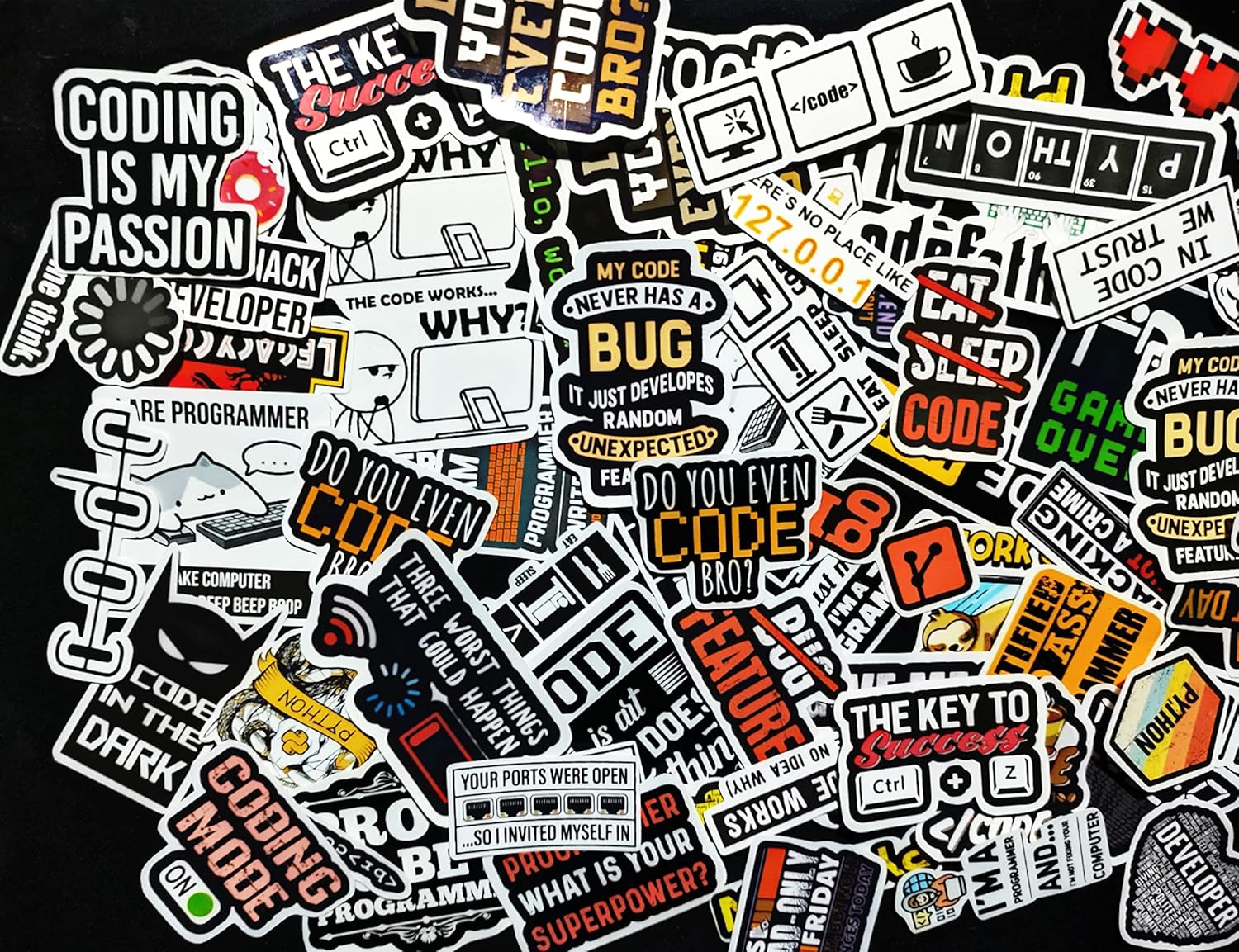 Sticker Fever 3M Vinyl 50 Laptop Stickers (2.0) for Developer / Coder ...