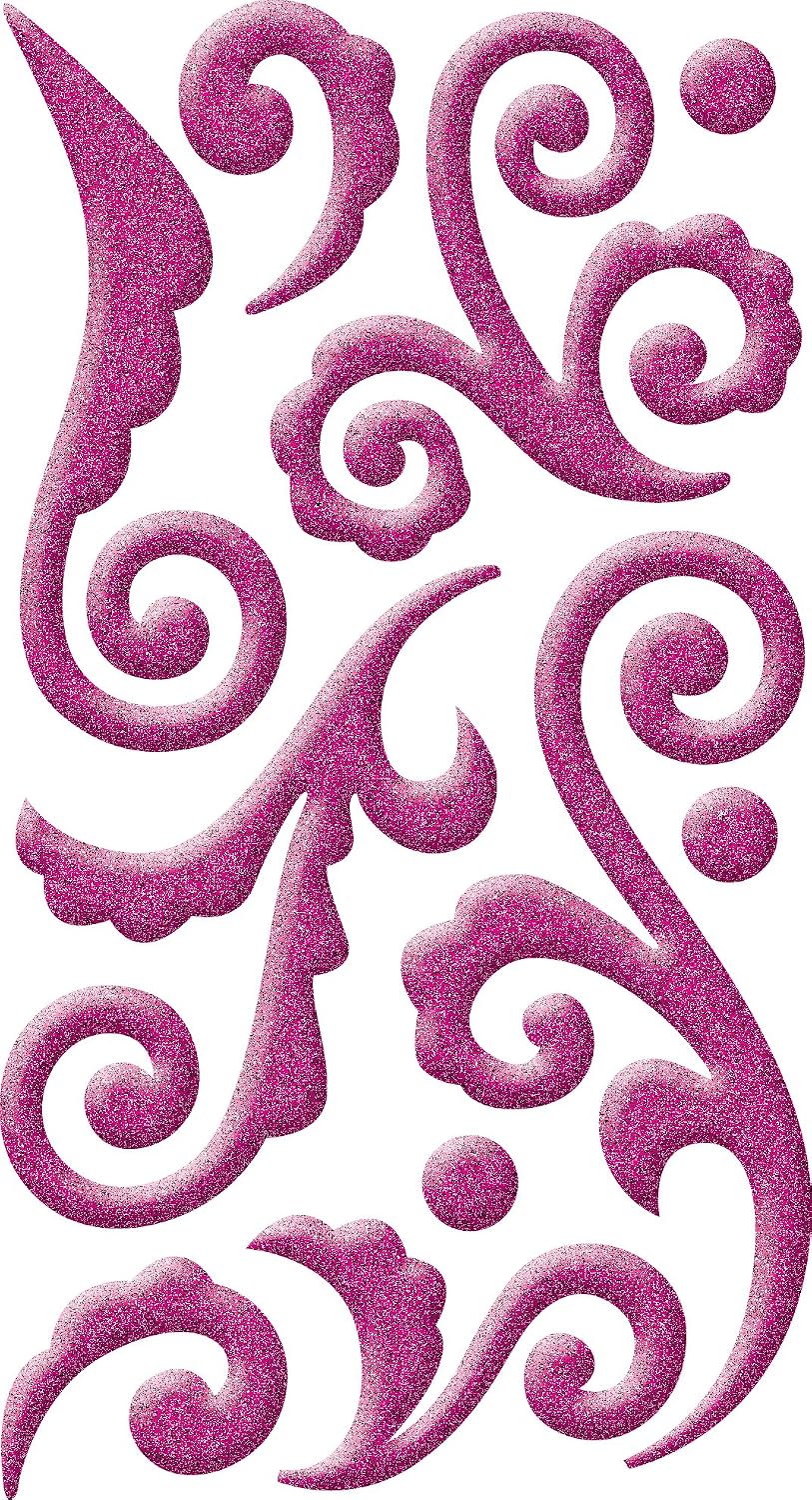 Amazon.com: EK Success Jolees Bling Puffy Flourish Sticker, Pink ...