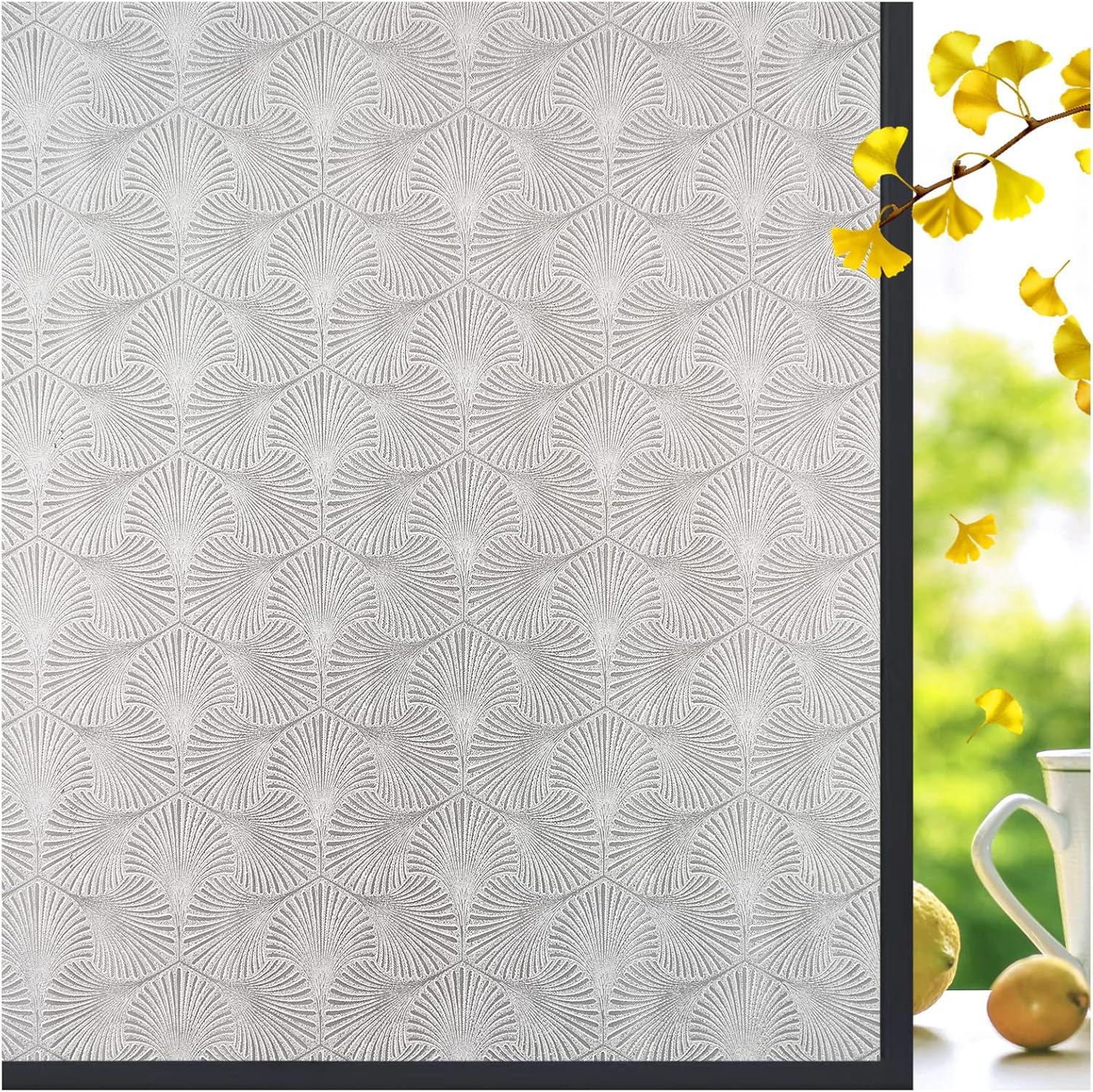 Amazon.com: Window Privacy Film Frosted Glass Window Clings: Ginkgo ...