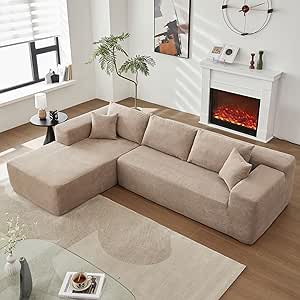 Amazon.com: POUUIN 104" L-Shape Modular Sectional Sofa Couch - Comfy ...
