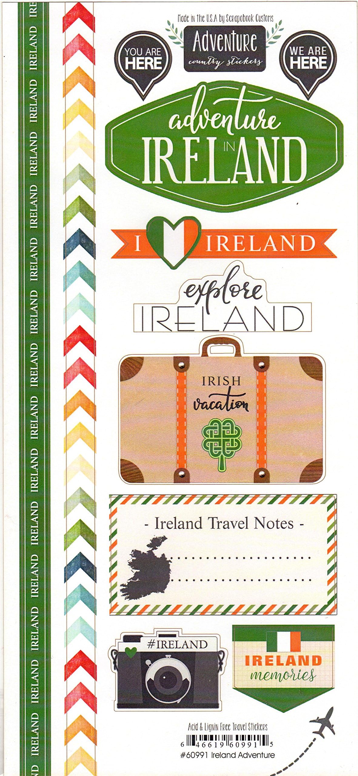 Amazon.com: Navy Peony Emerald Ireland Travel Stickers (34pcs ...